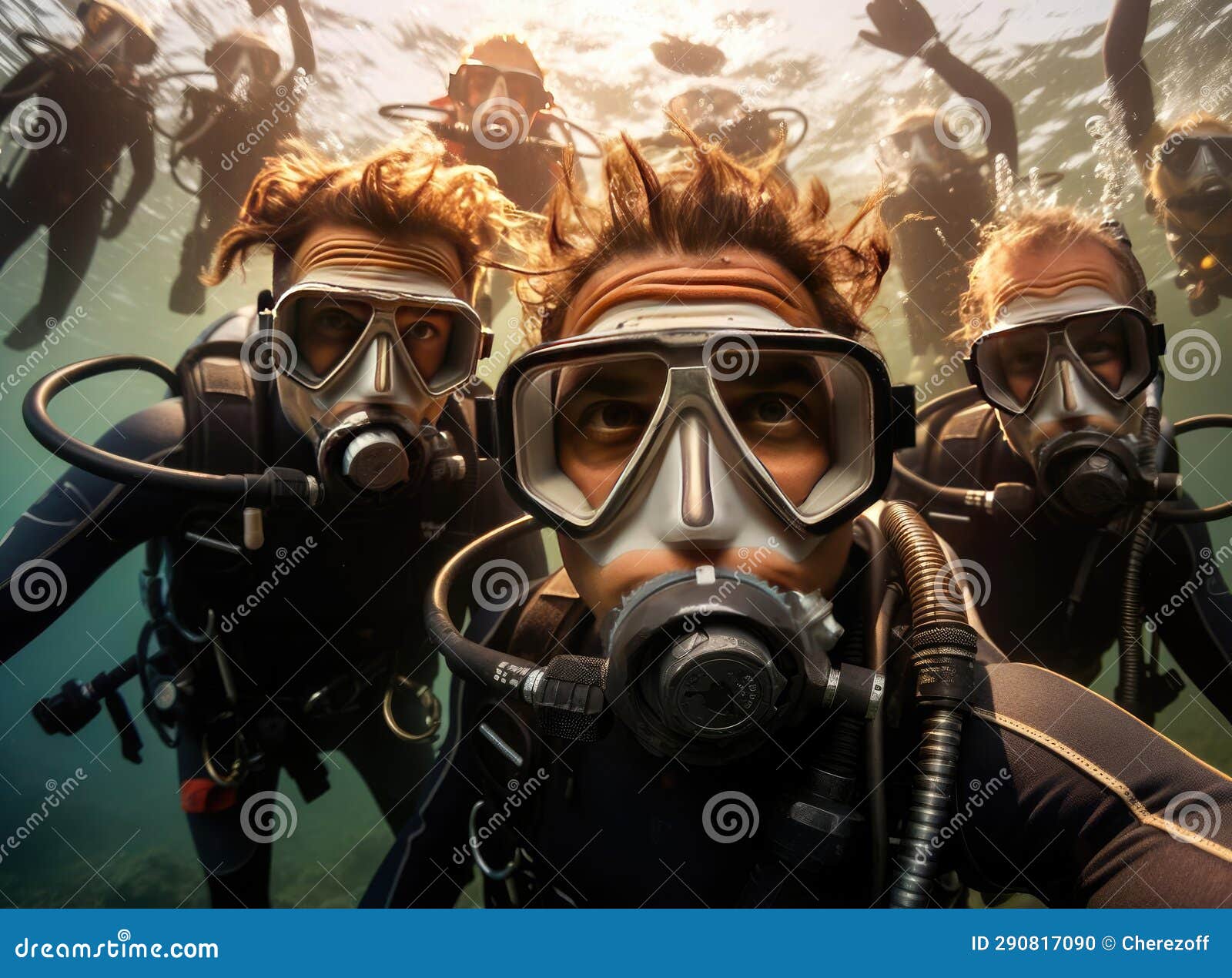 A group of scuba divers stock photo. Image of blue, water - 290817090