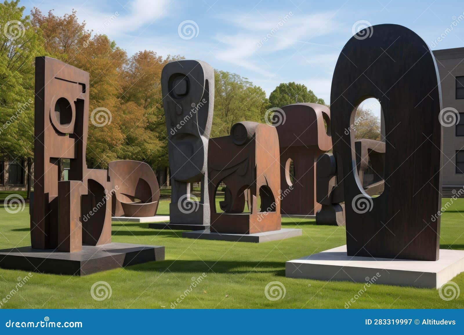 Group of Sculptures in a Variety of Shapes and Sizes, on the Grounds of ...