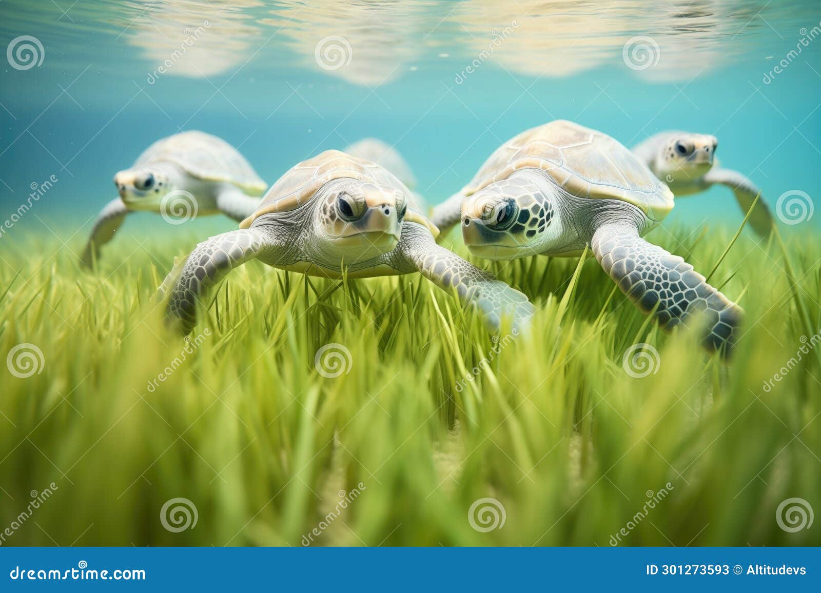Group Of Sea Turtles Underwater With Plastic Pollution Cut Paper Art ...