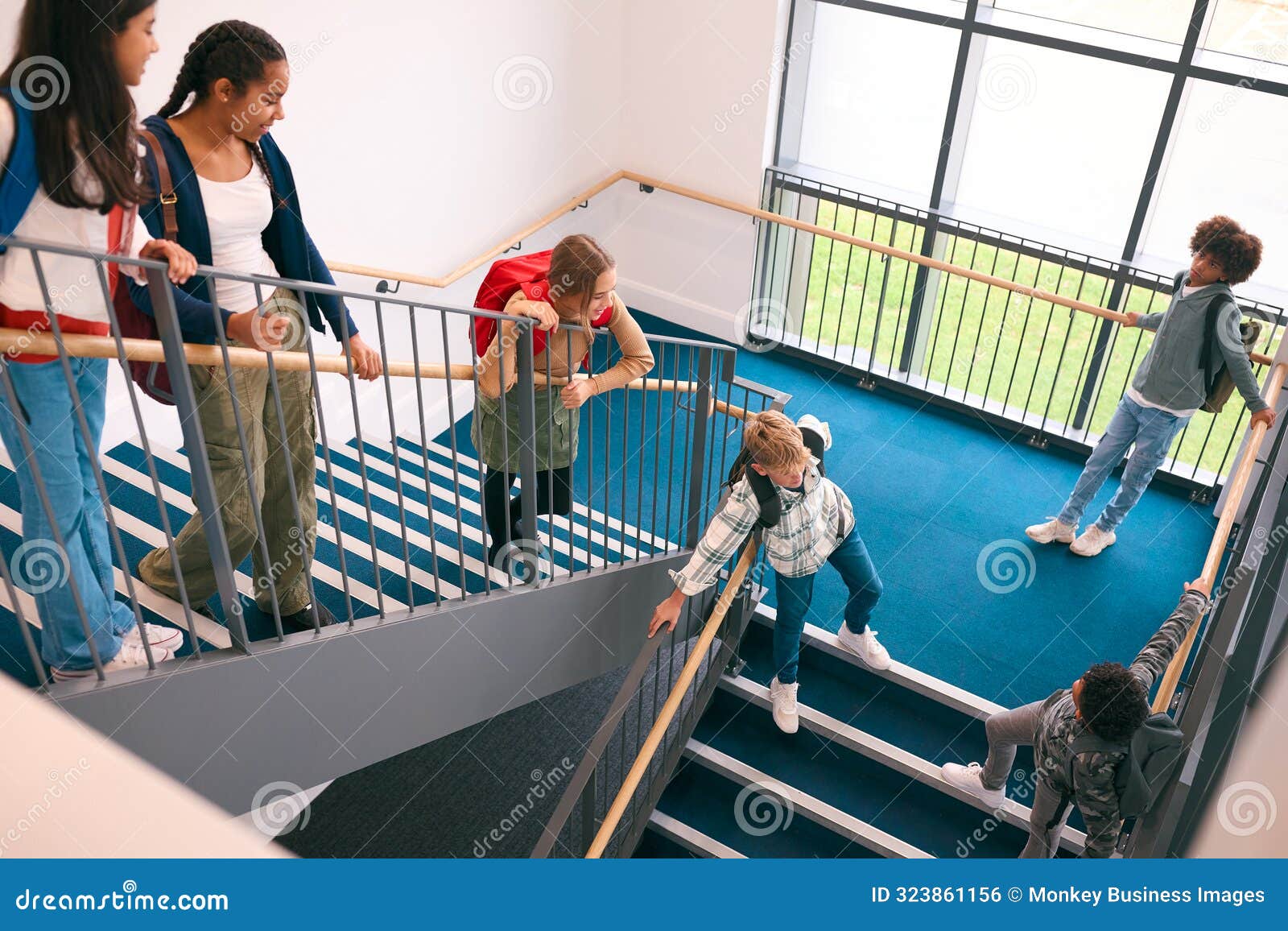 Group of Secondary or High School Pupils Inside School Building on ...