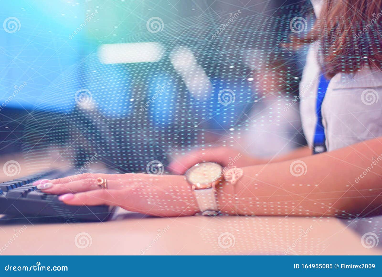 Group of Security Guards Working on Computers while Sitting in the Main ...