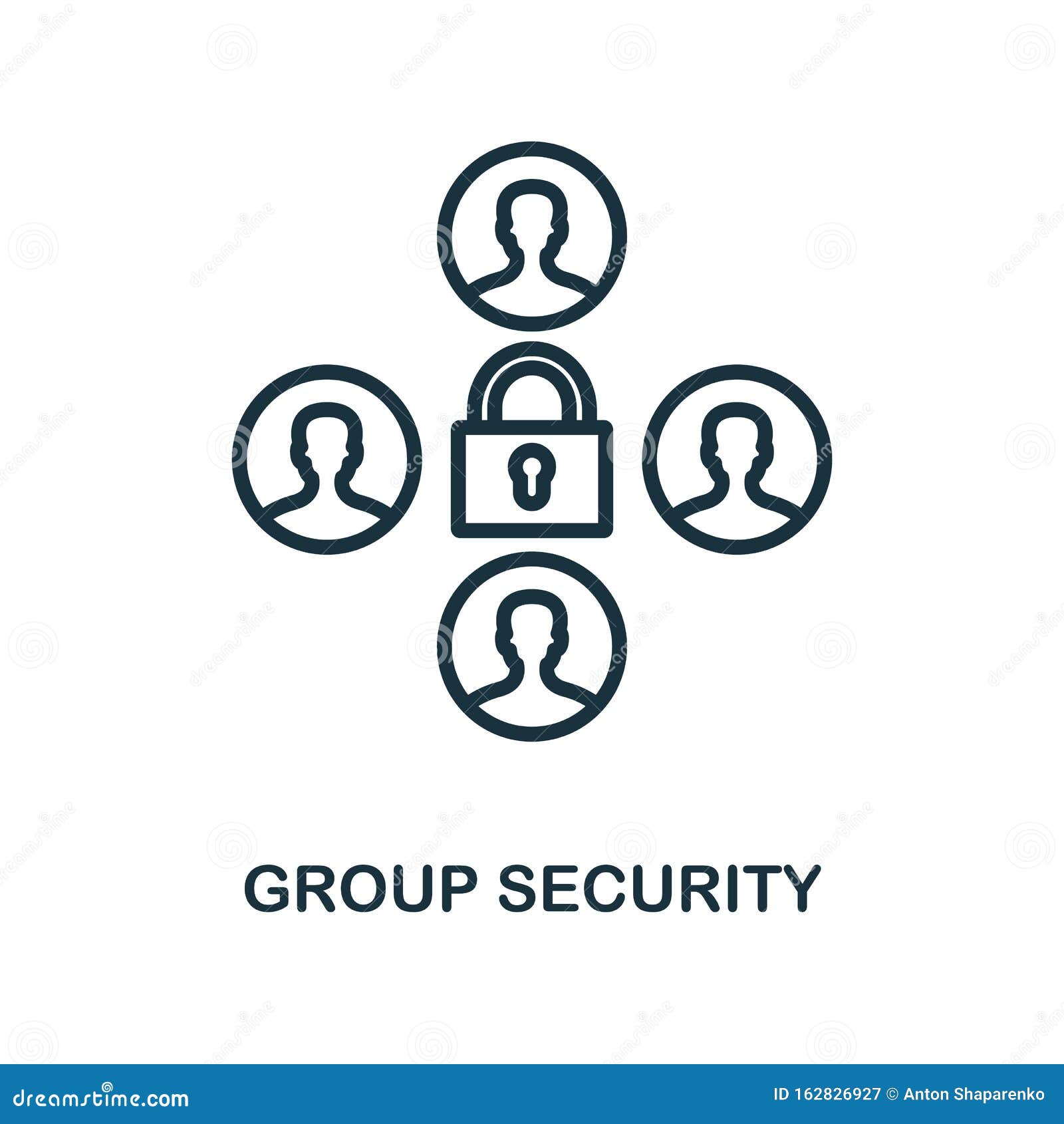 Group Security Icon Outline Style. Thin Line Creative Group Security ...