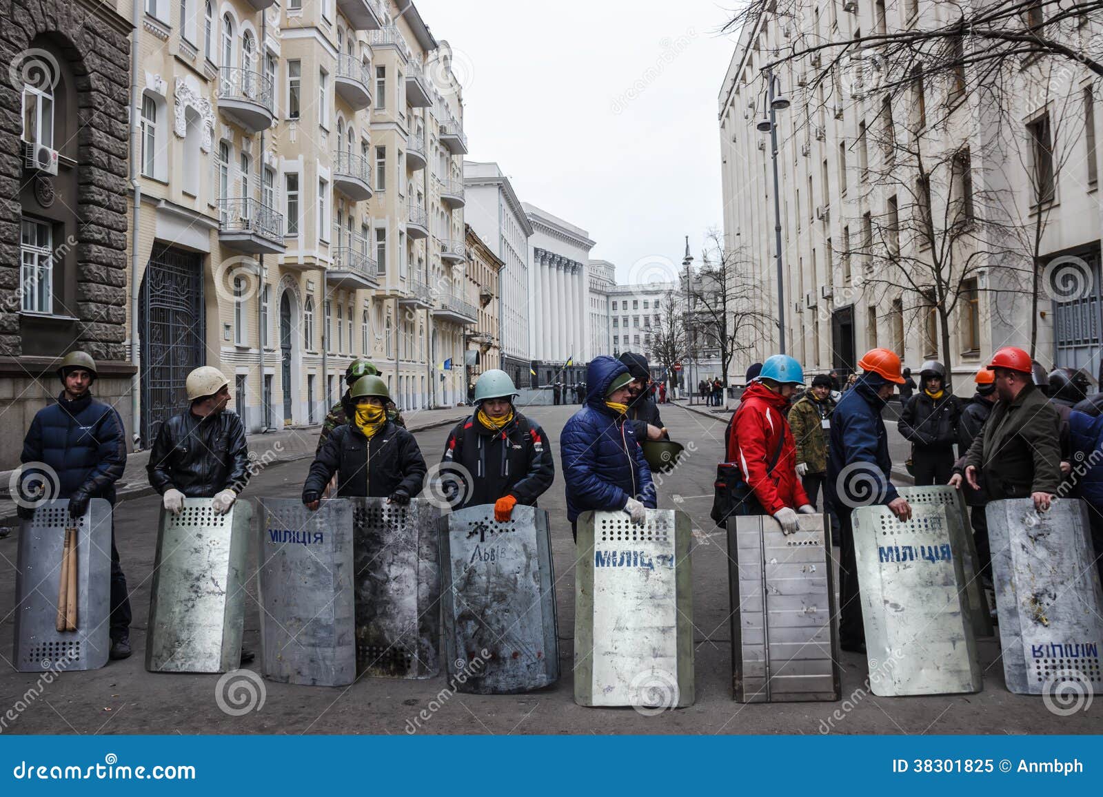 Group of Self-defense of the Maidan with Shields Editorial Image ...