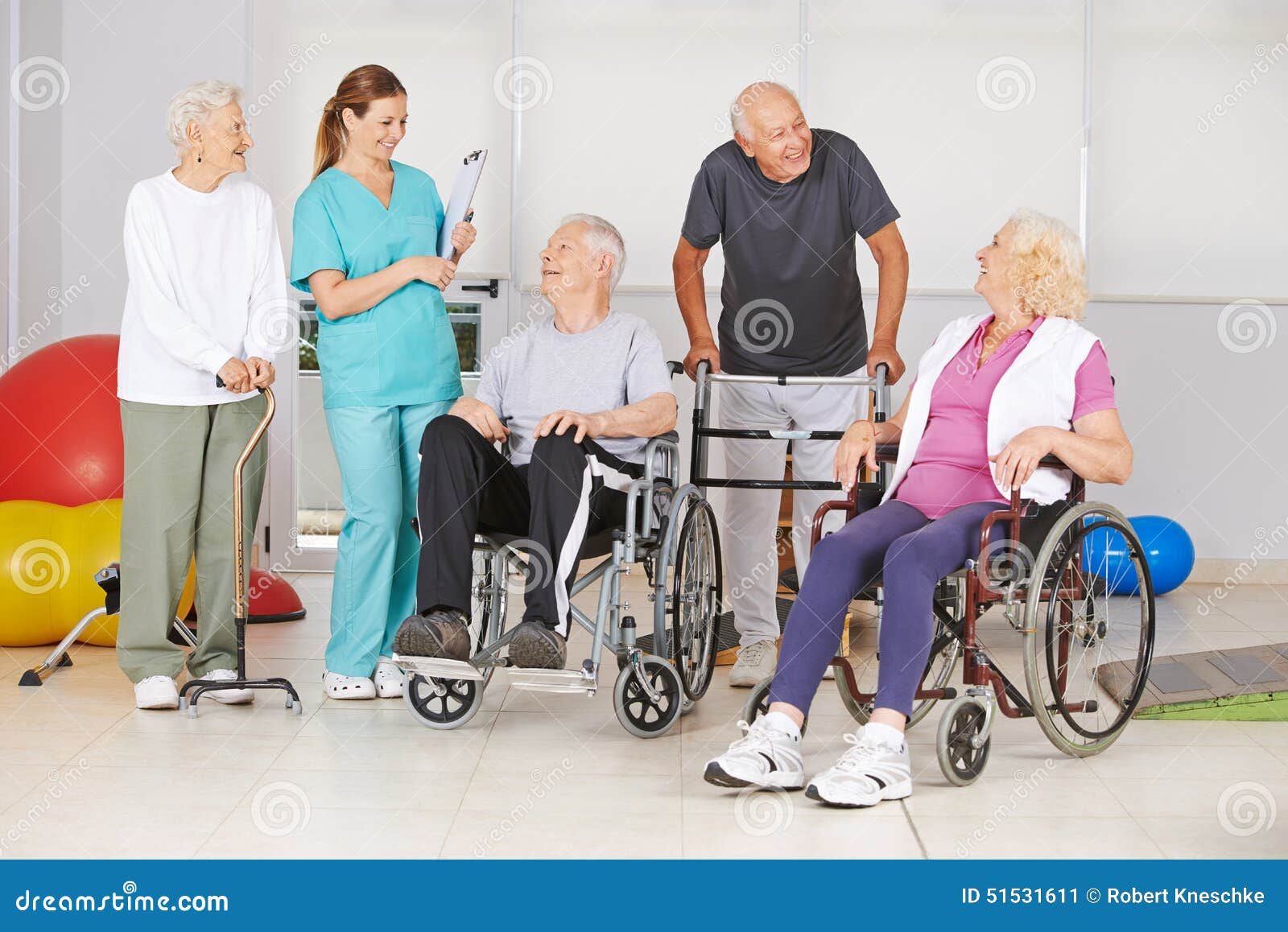 Group of Senior People with and without Disabilities Stock Image ...