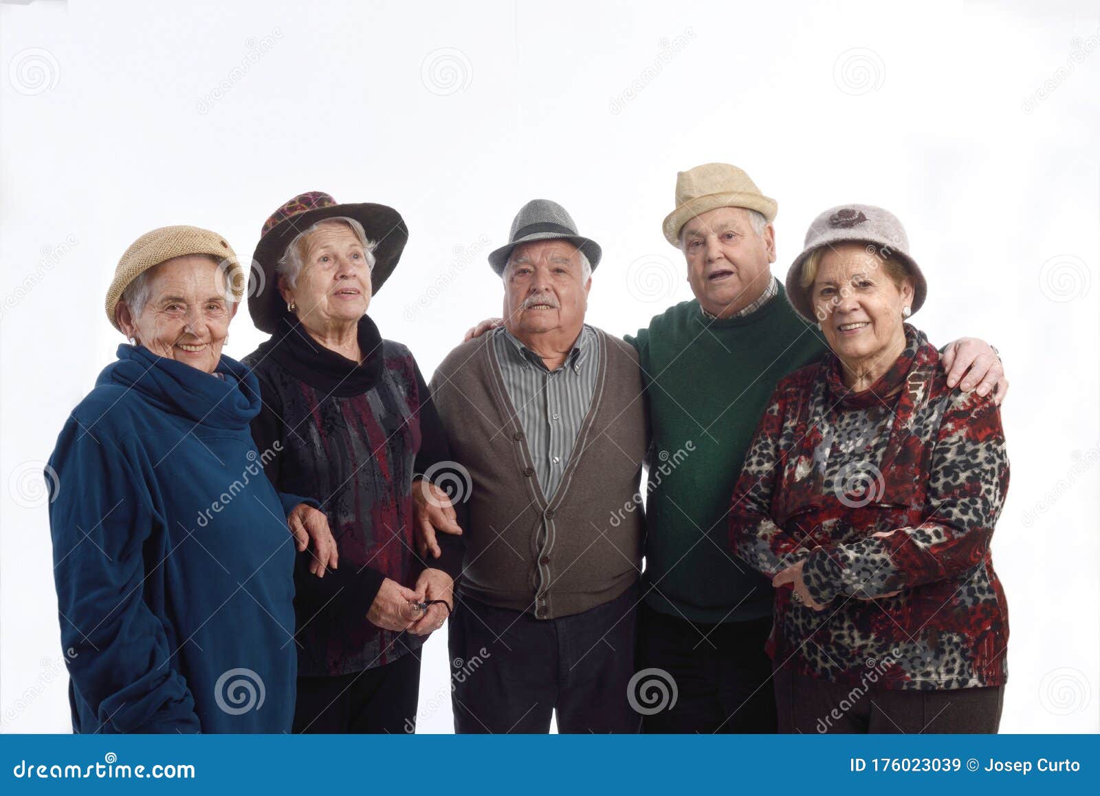 Group of Senior People with Hat Stock Image - Image of white, senior ...