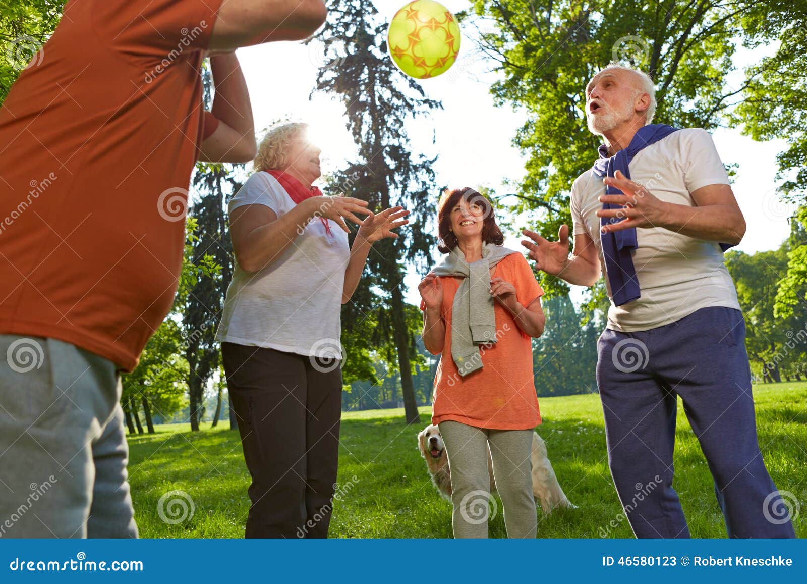 Group of Senior People Playing with Ball Stock Image - Image of retired ...