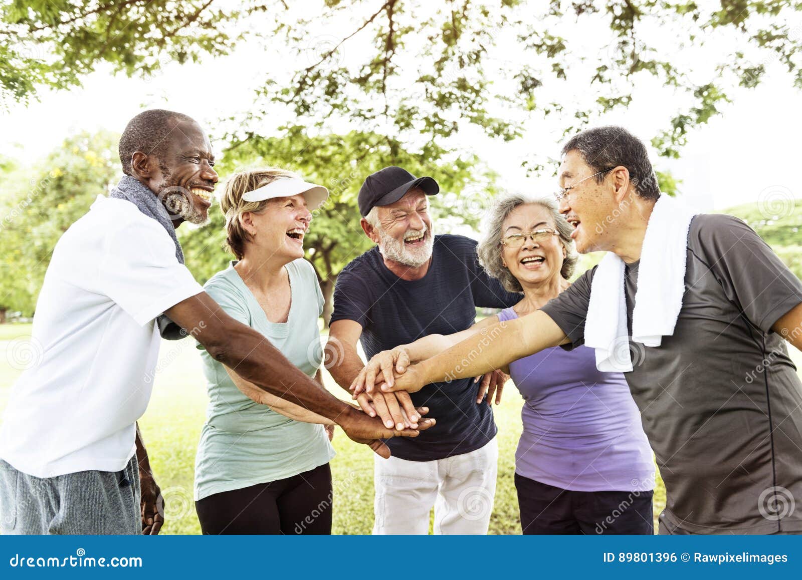 Group of Senior Retirement Exercising Togetherness Concept Stock Photo ...