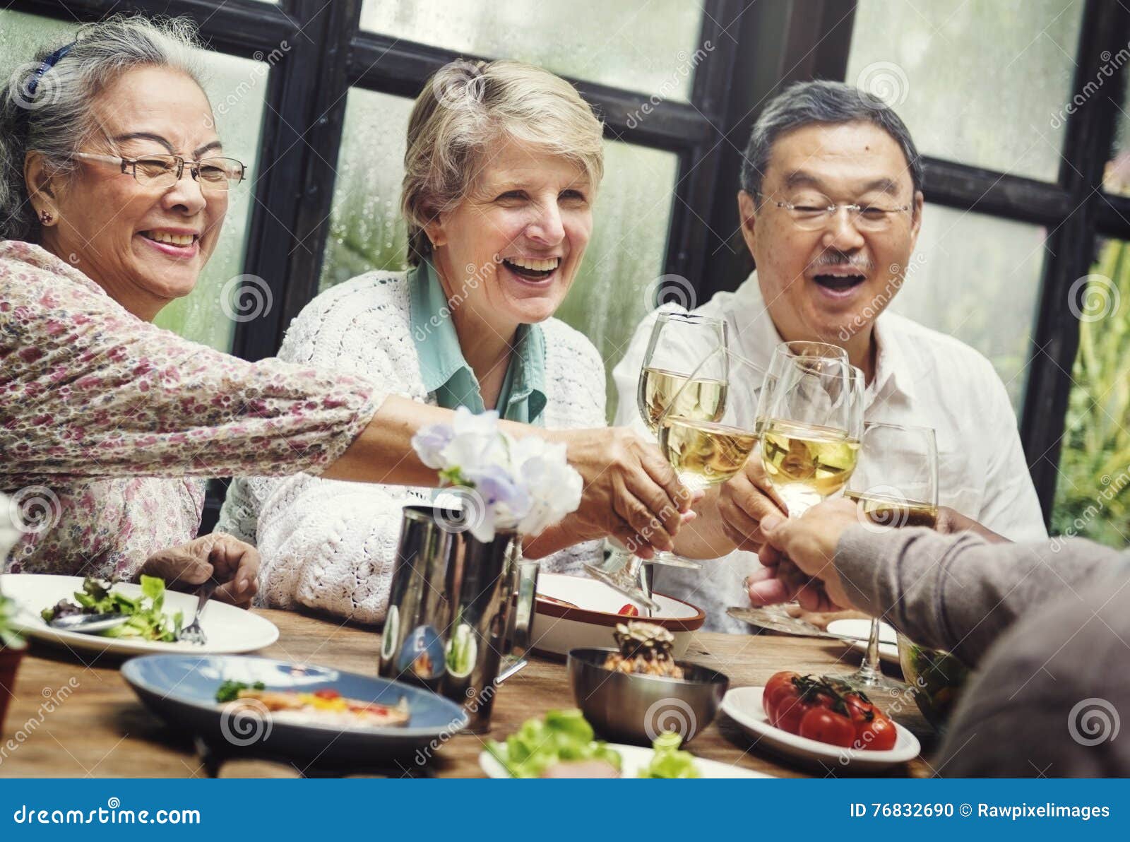 Group of Senior Retirement Meet Up Happiness Concept Stock Photo ...