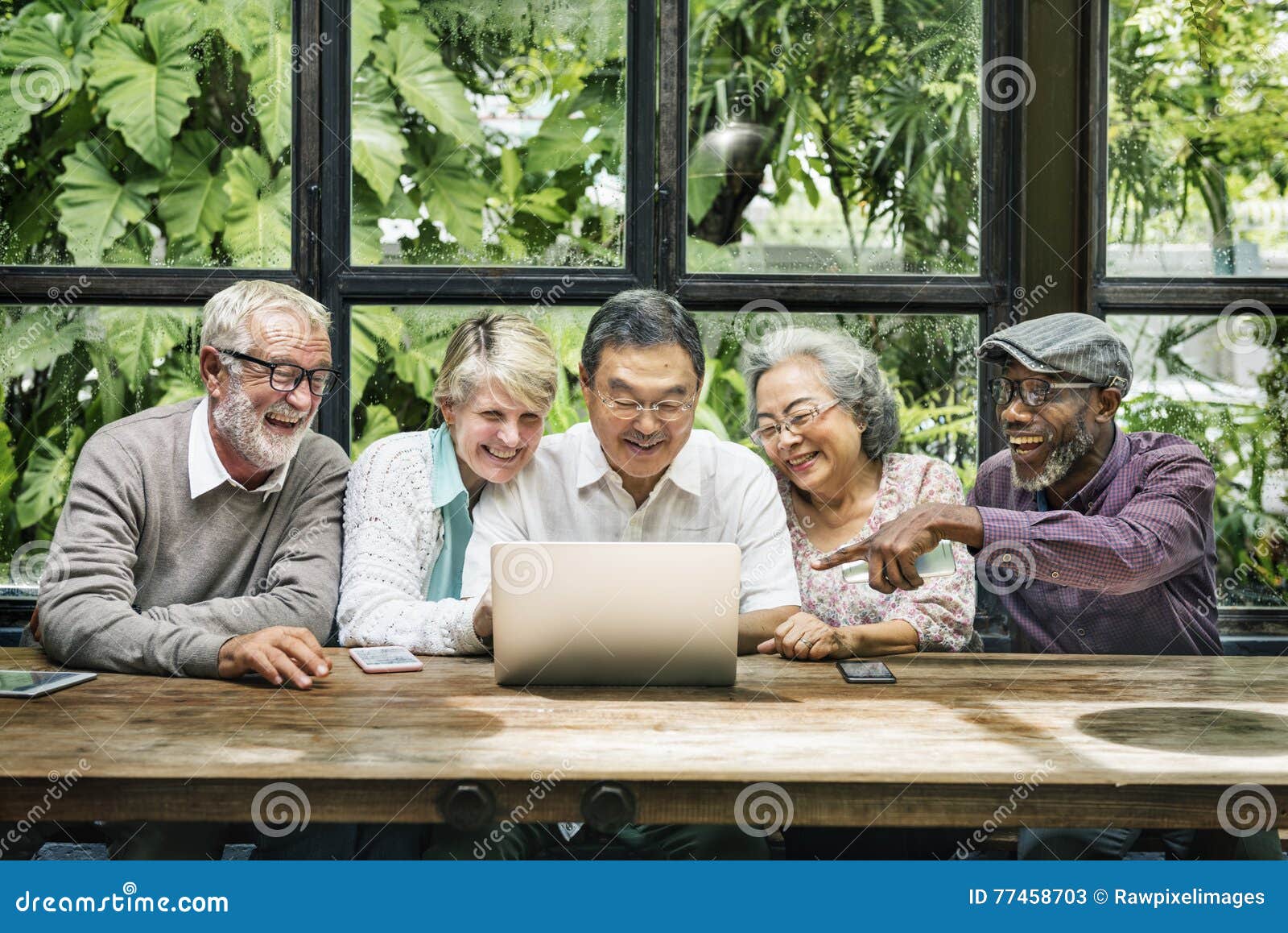 Group of Senior Retirement Meet Up Happiness Concept Stock Image ...