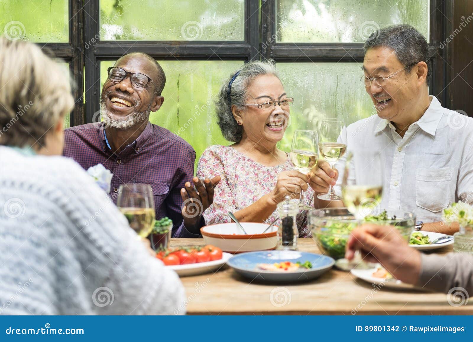 Group of Senior Retirement Meet Up Happiness Concept Stock Photo ...