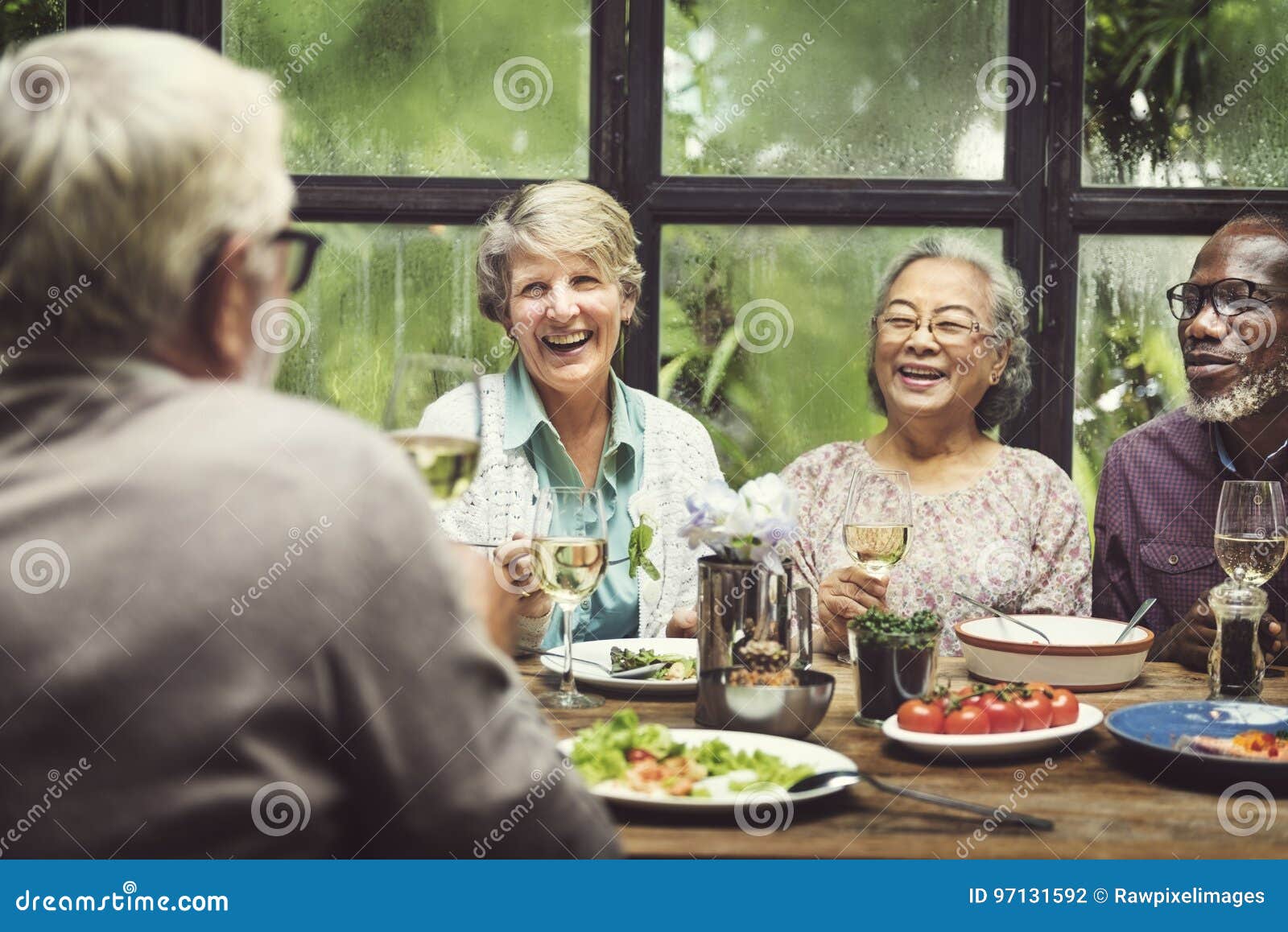 Group of Senior Retirement Meet Up Happiness Concept Stock Photo ...