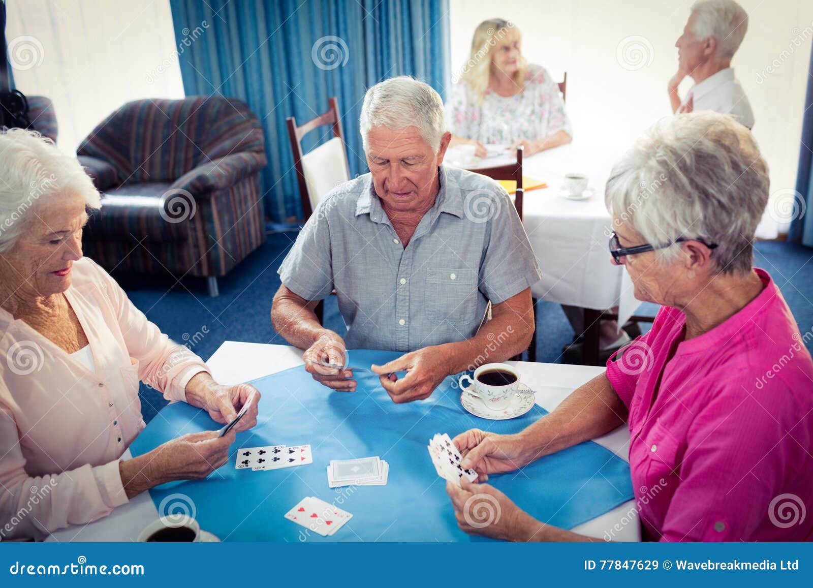 Group of Seniors Playing Cards Stock Image - Image of home, lifestyle ...