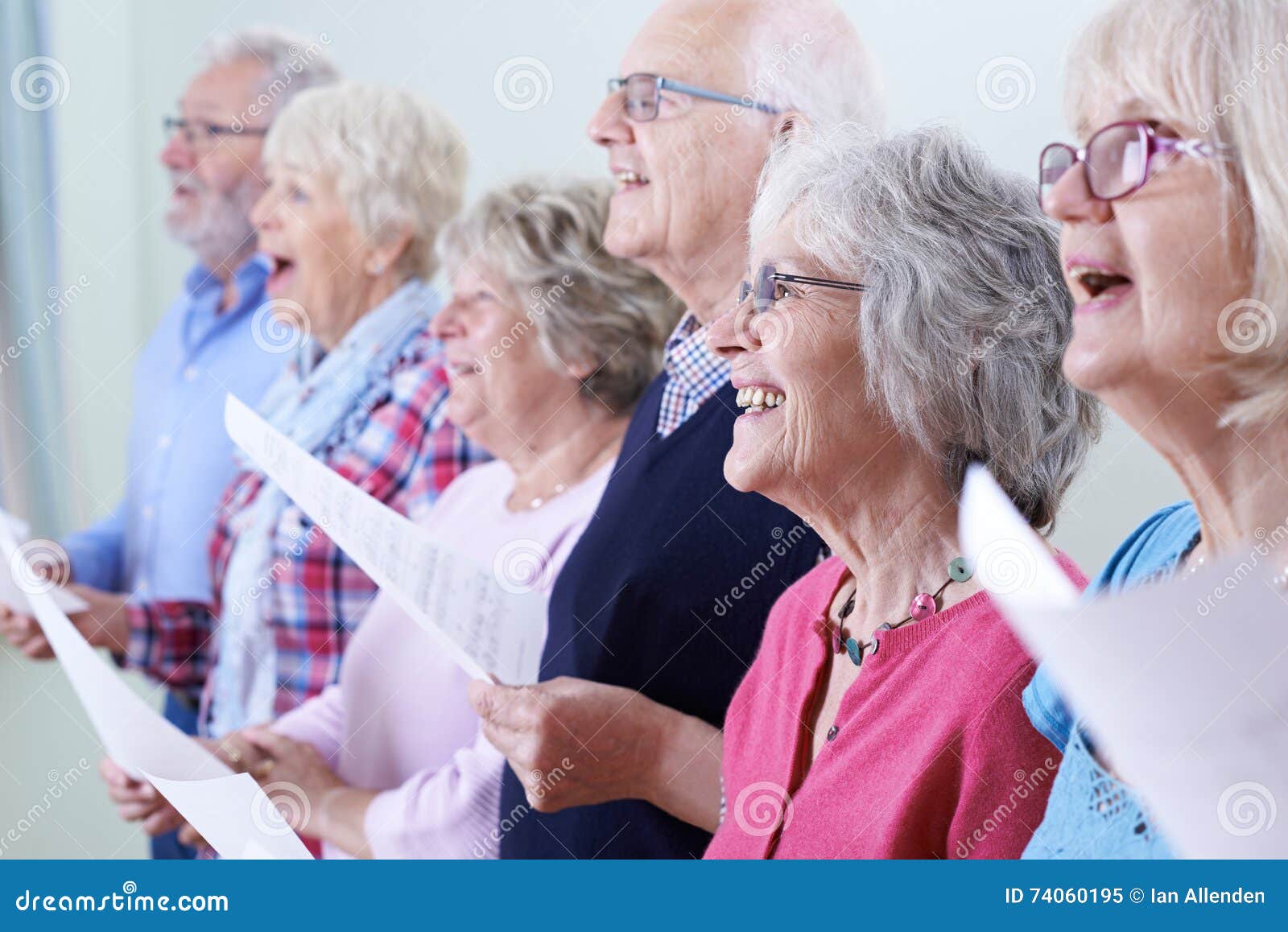 Group of Seniors Singing in Choir Together Stock Image - Image of ...
