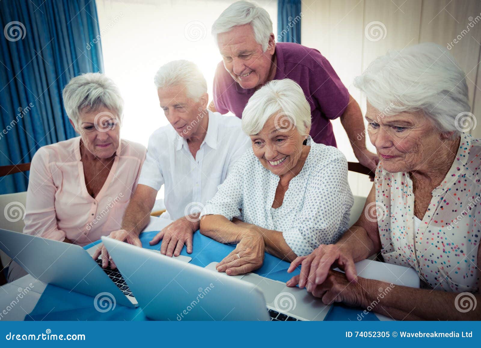 Group of Seniors Using a Computer Stock Image - Image of healthcare ...
