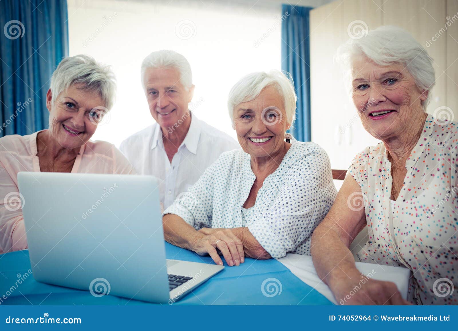 Group of Seniors Using a Computer Stock Photo - Image of entertainment ...