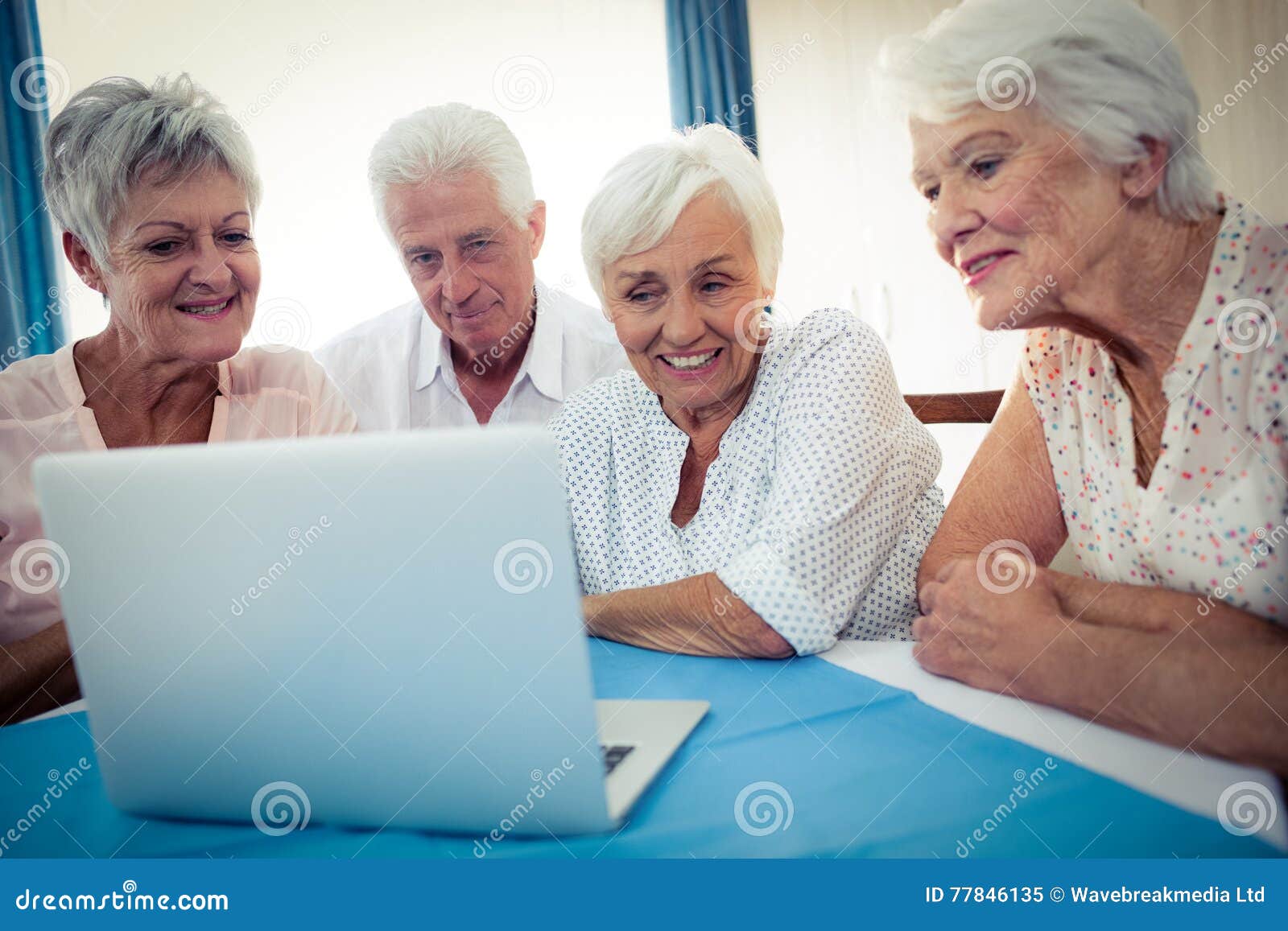 Group of Seniors Using a Computer Stock Image - Image of home ...