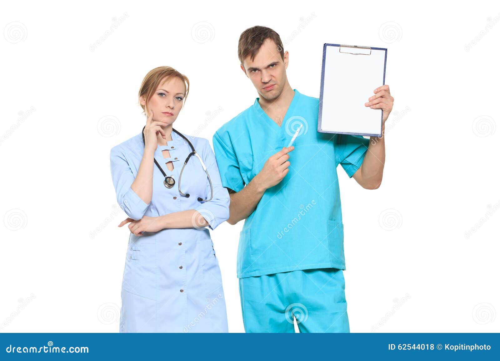 Group Serious Doctors Presenting Empty Board Stock Photo - Image of ...
