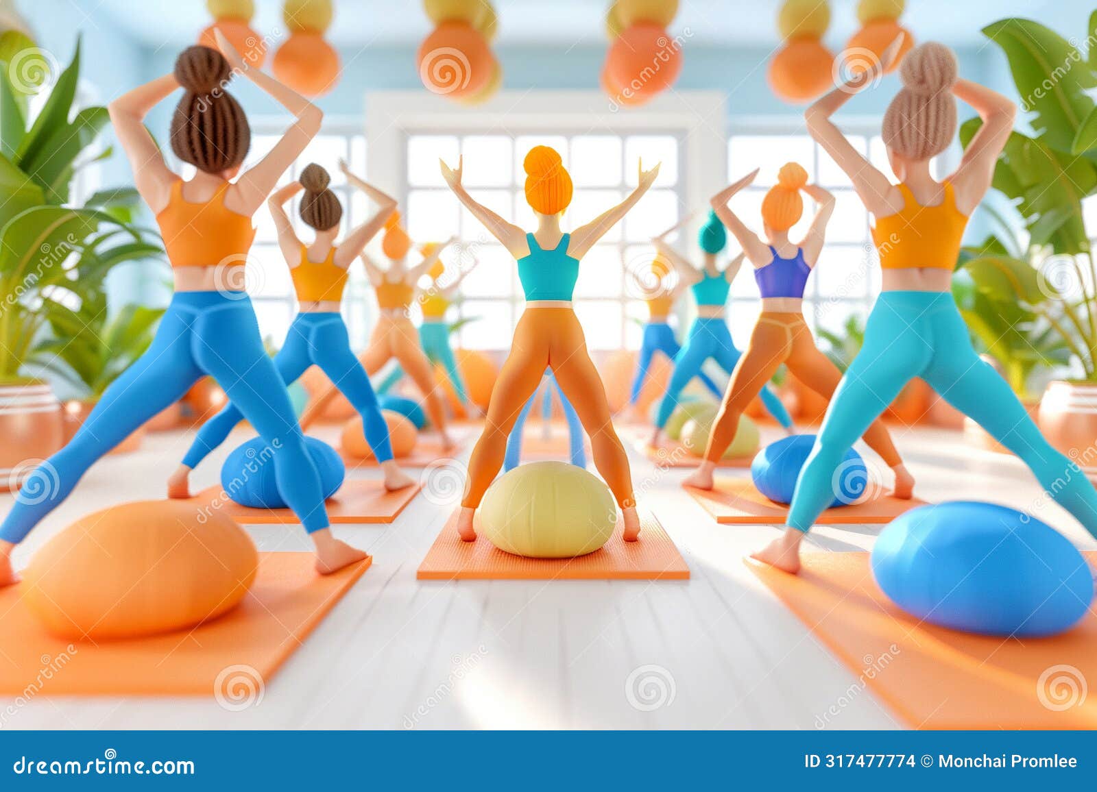 A Group Session in a Bright Studio Where Individuals Explore Expressive ...