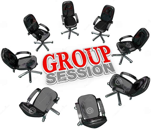 Group Session Meeting Chairs Circle Discussion Stock Illustration ...
