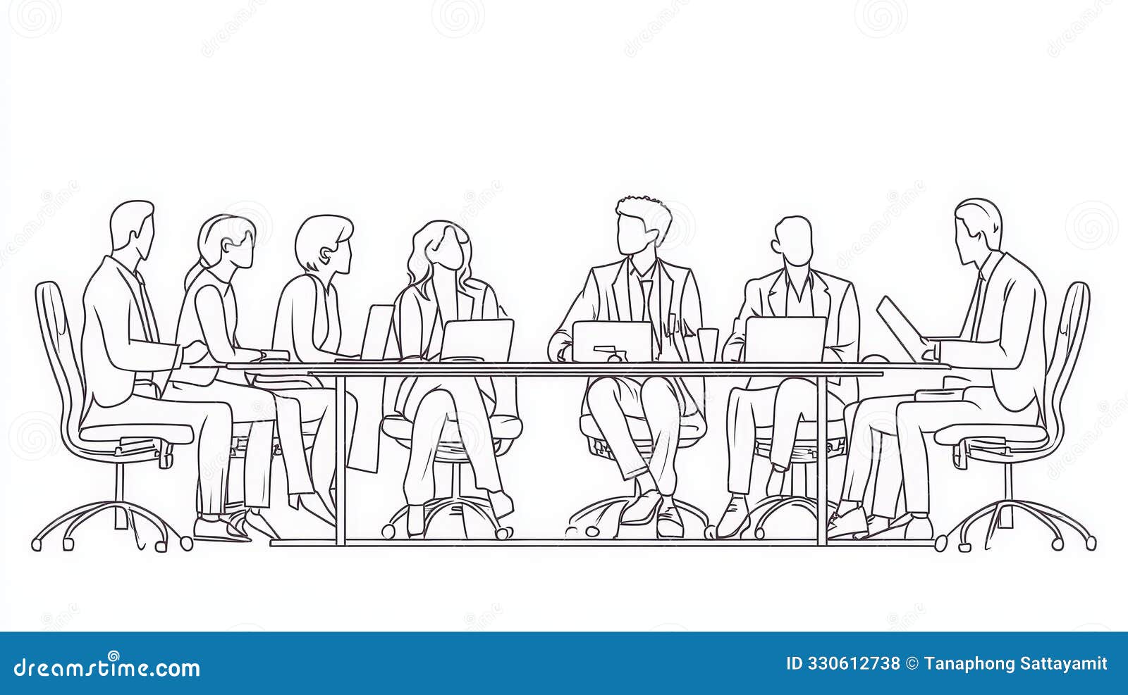 A Group of Seven Professionals are Seated Around a Table Engaged in a ...