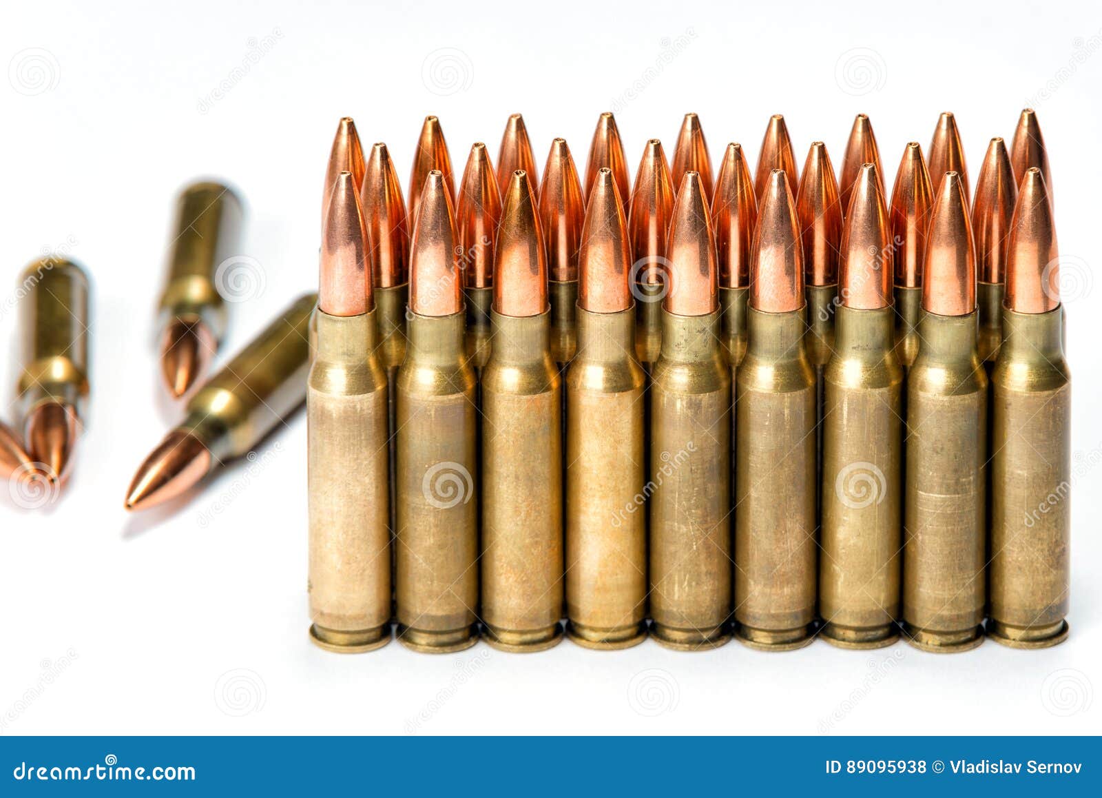 Group Several Rifle Cartridges with Reflections Stock Photo - Image of ...