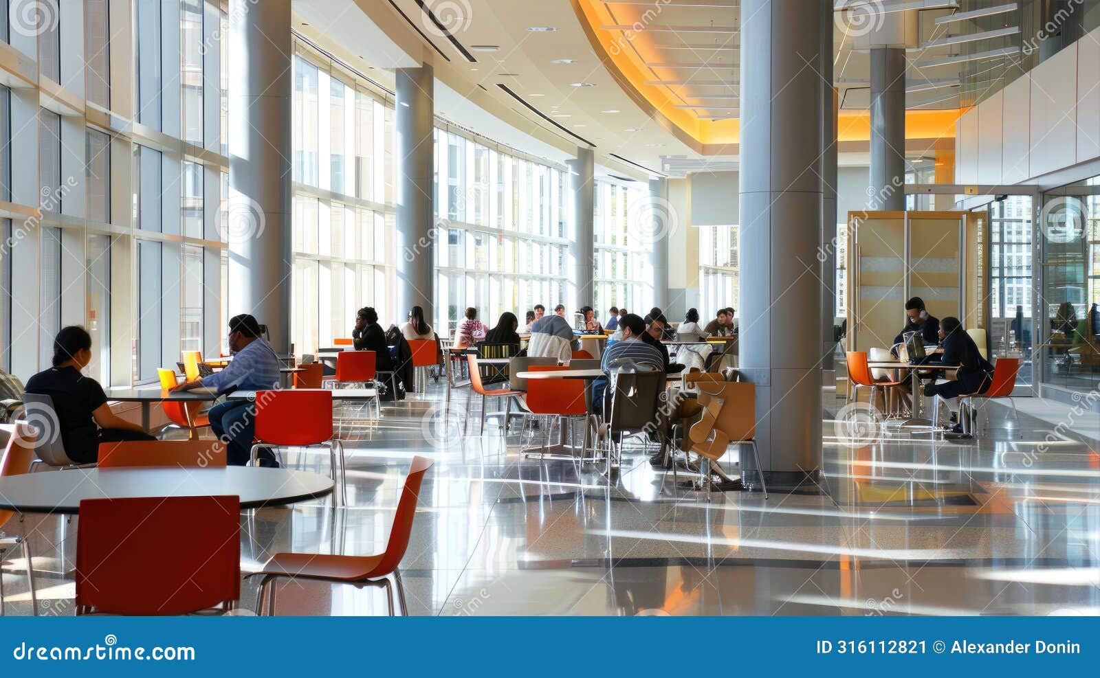 Group Sharing Tables and Chairs in Classroom Interior Design Stock ...