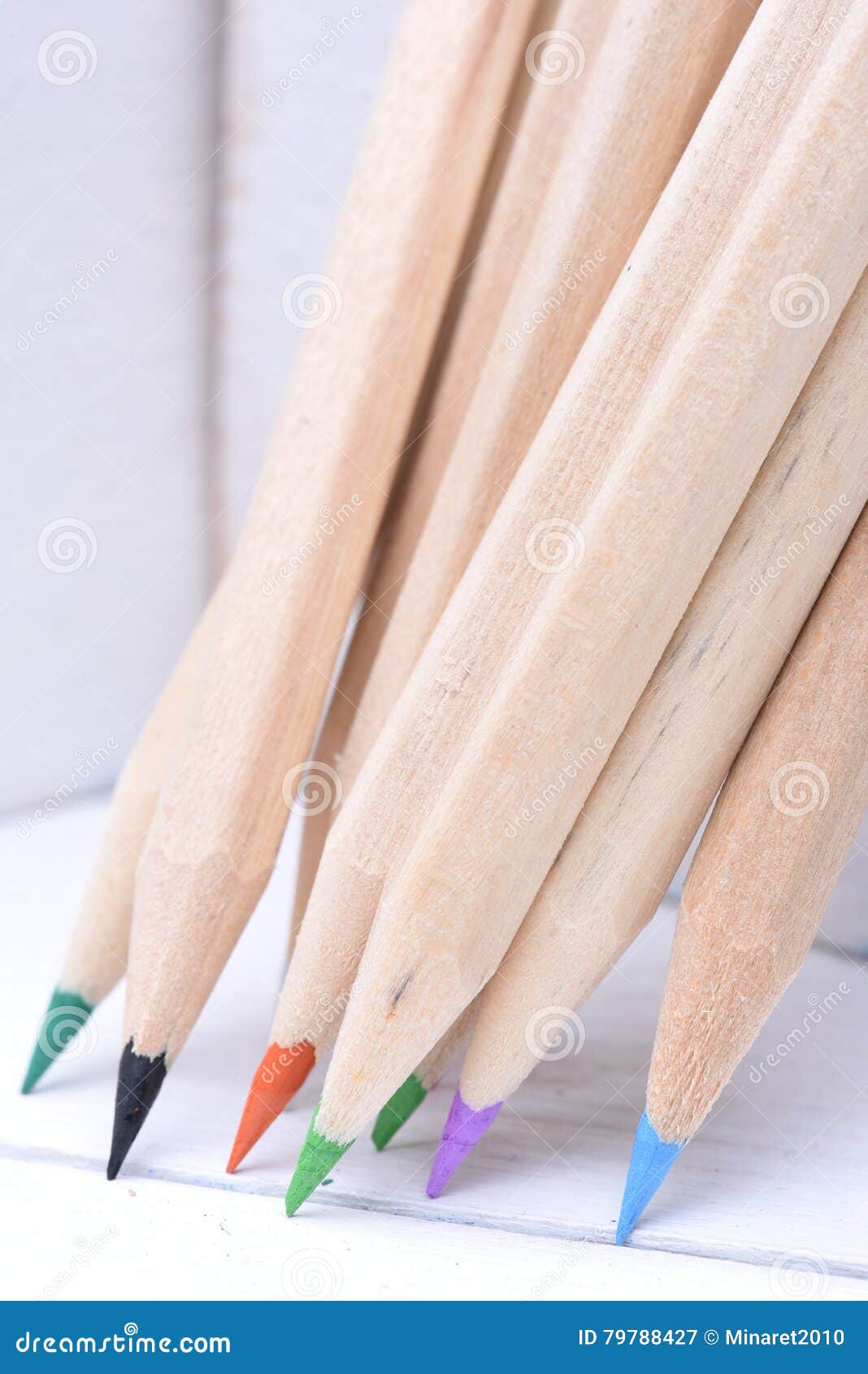 Group of Sharp Wooden Crayons Stock Image - Image of draw, write: 79788427