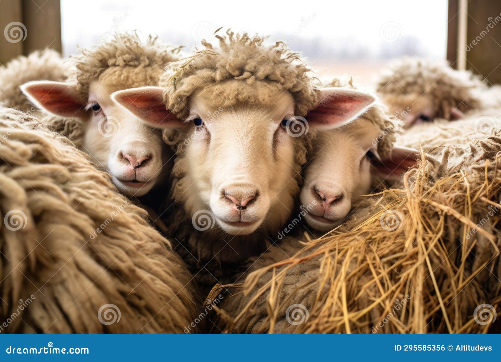 A Group of Sheep Huddled Together for Warmth Stock Illustration ...