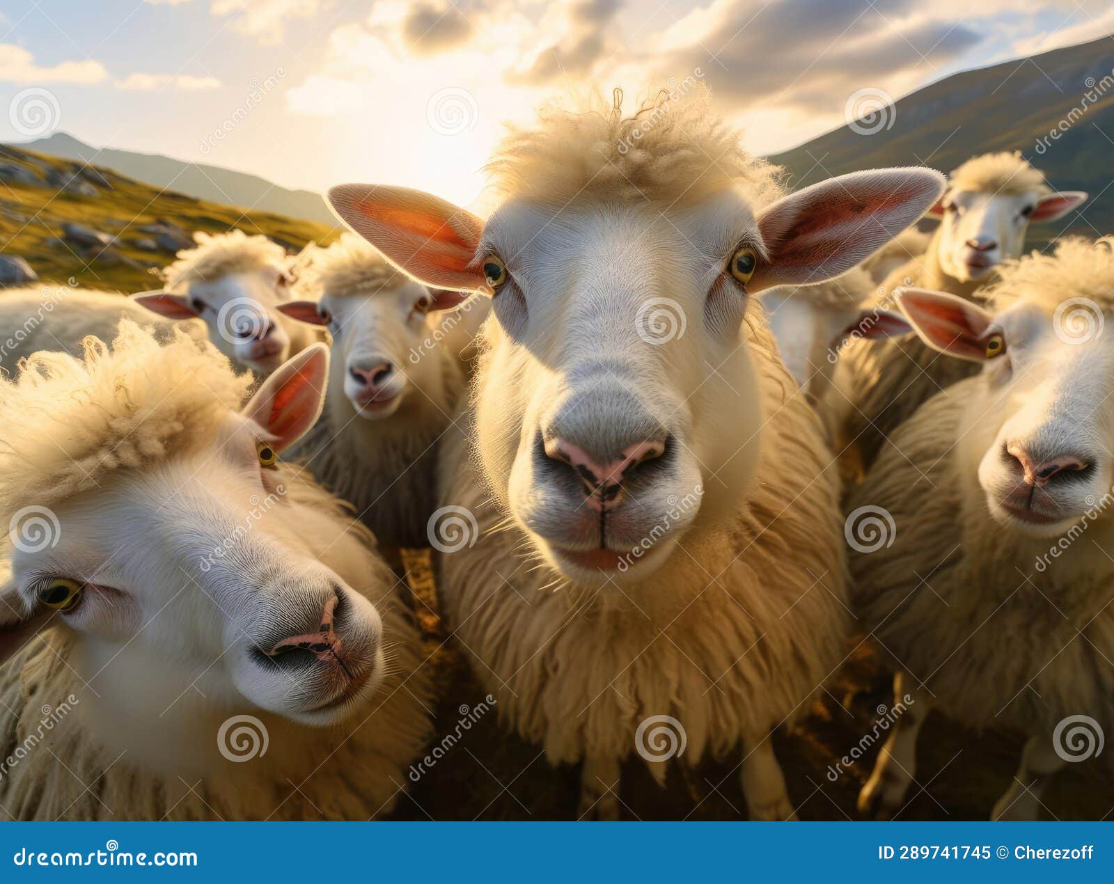 A group of sheep stock illustration. Illustration of white - 289741745