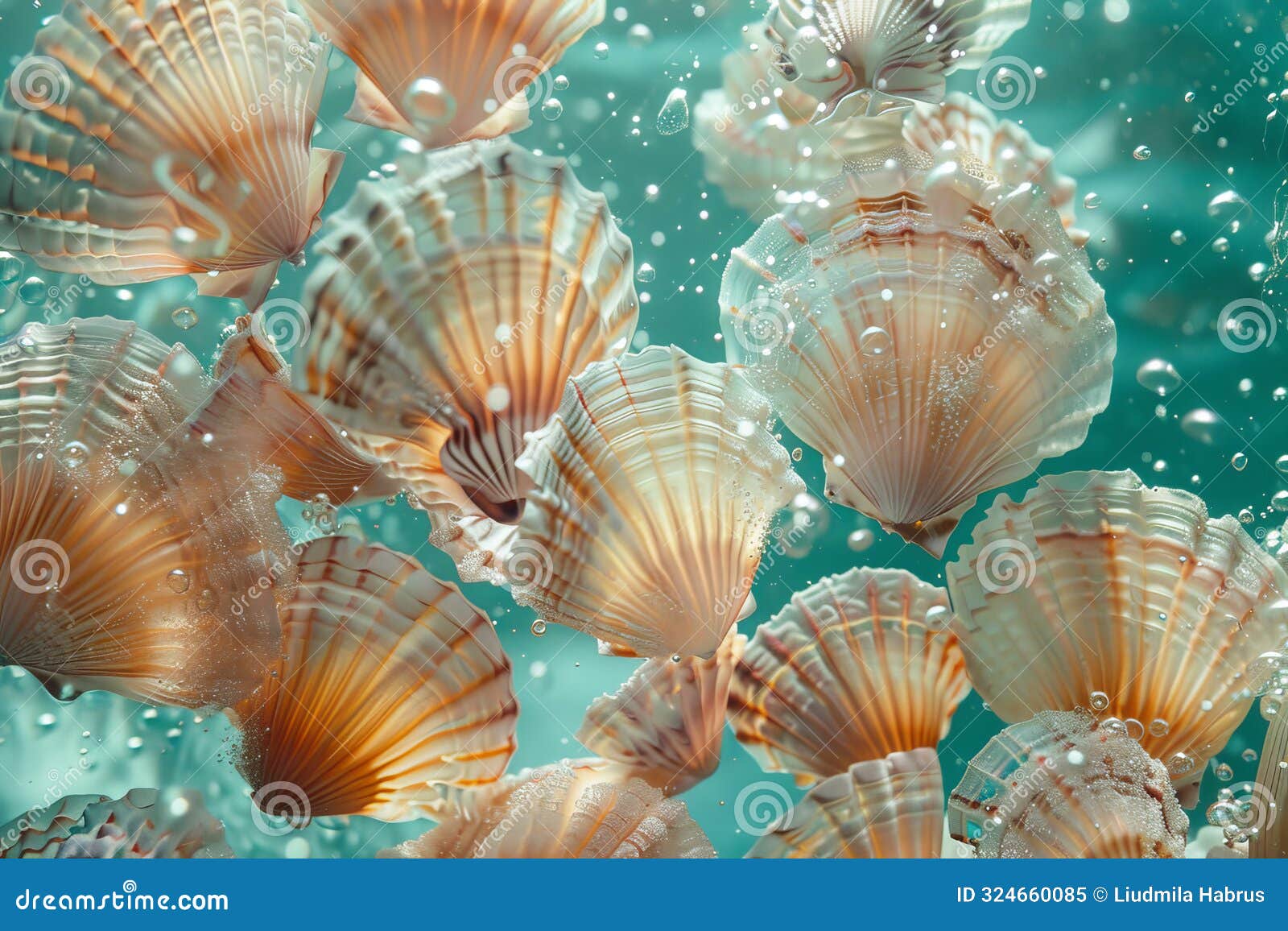A Group of Shells are Floating in the Water Stock Image - Image of ...