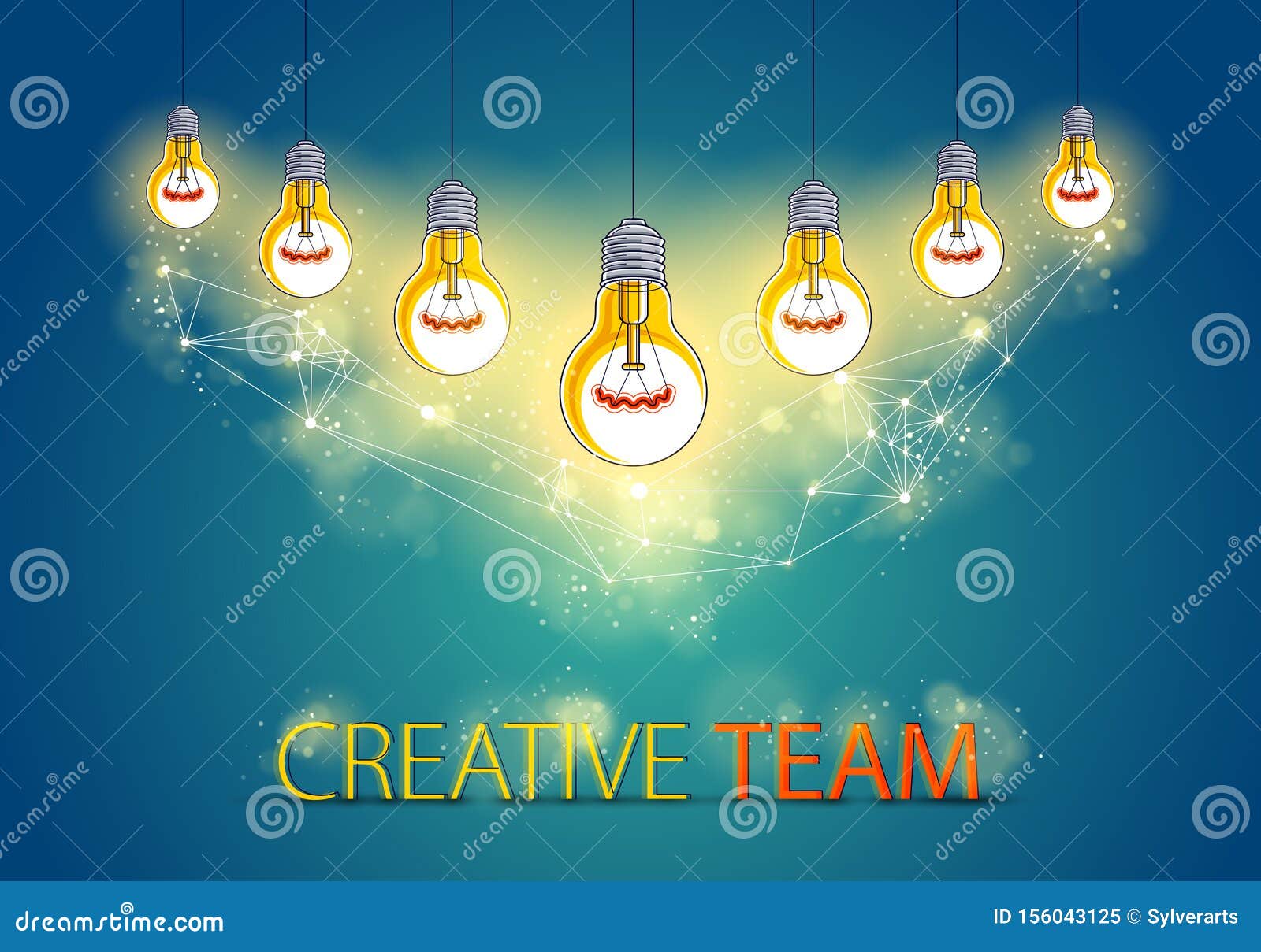 Group of Shining Light Bulbs Represents Idea of Creative People ...