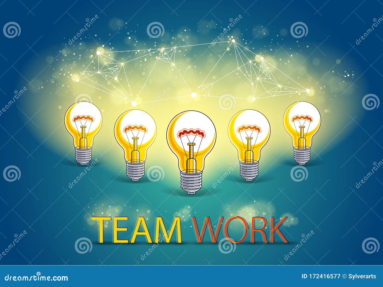 Group of Shining Light Bulbs Represents Idea of Creative People ...