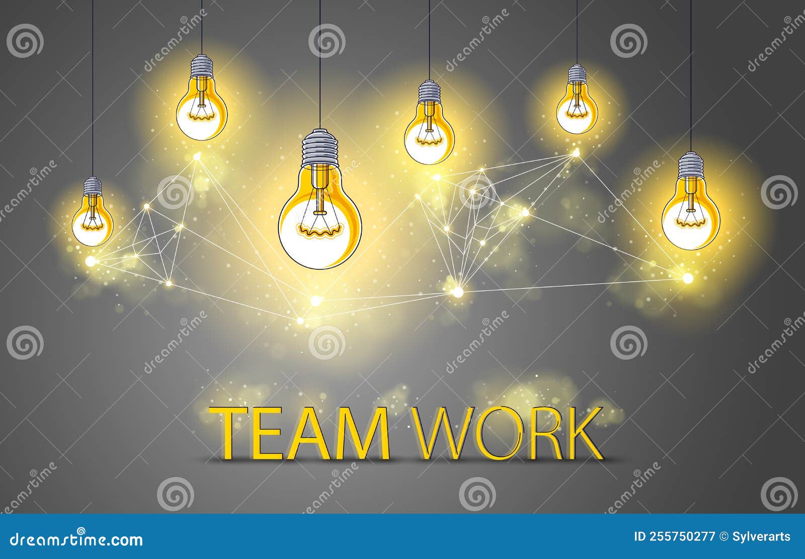 Group of Shining Light Bulbs Represents Idea of Creative People ...