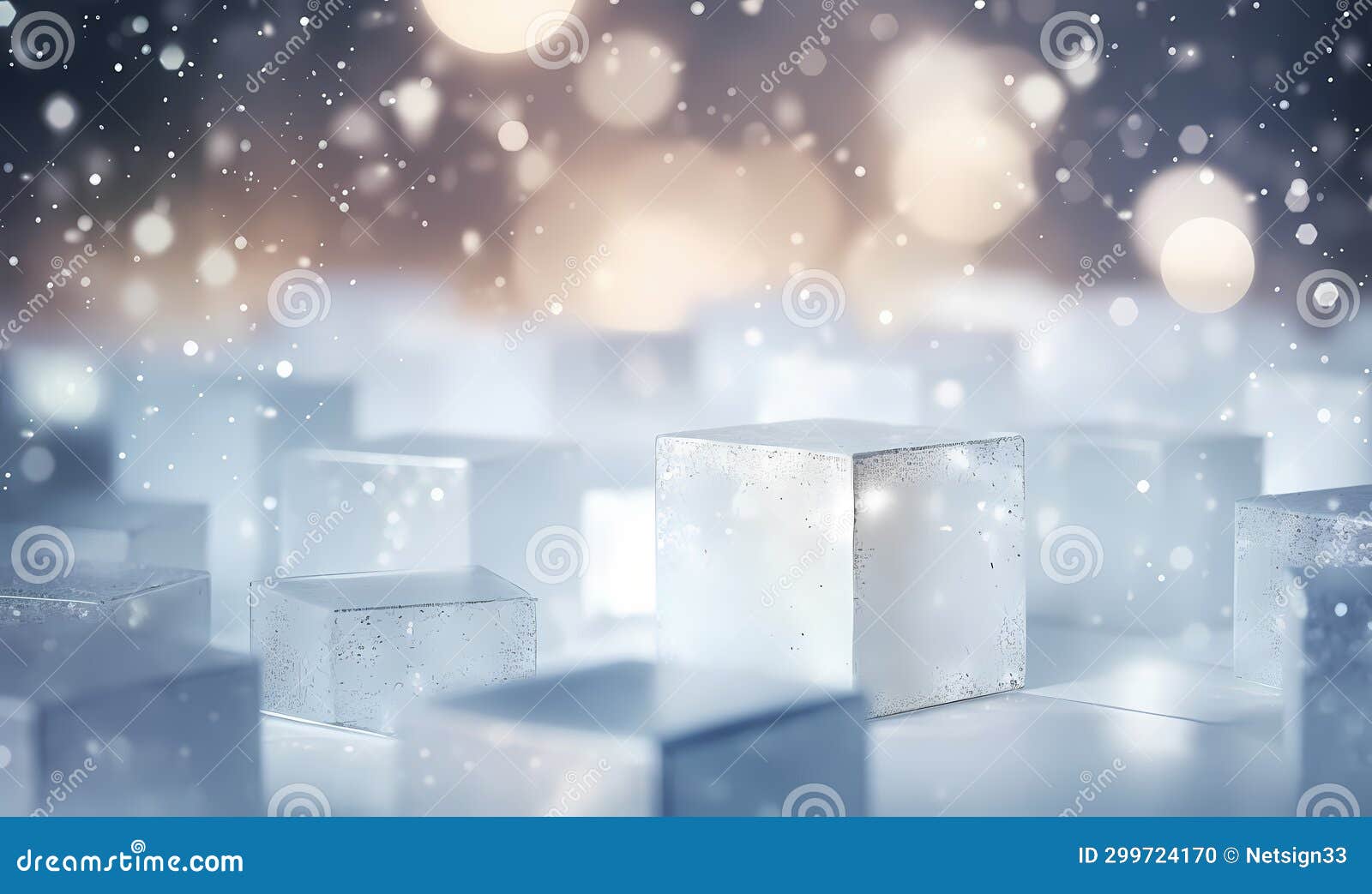 A Group of Shiny Cubes, Random Shifted White Cube Boxes Block ...