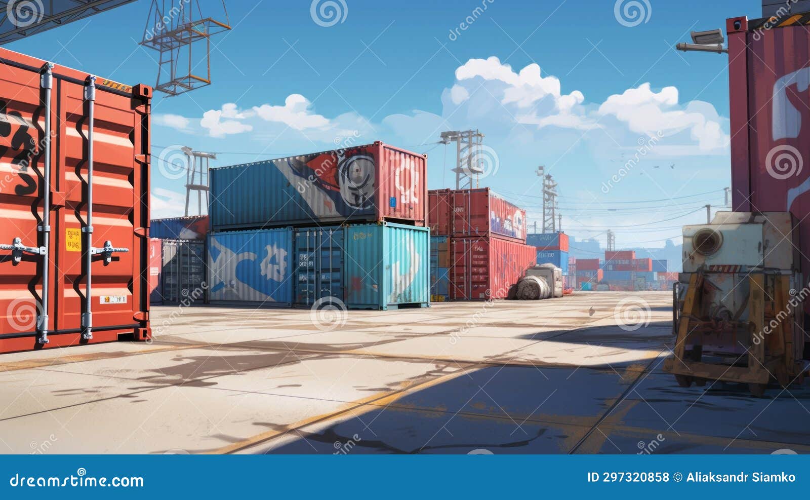 A Group of Shipping Containers Stock Photo - Image of delivery ...