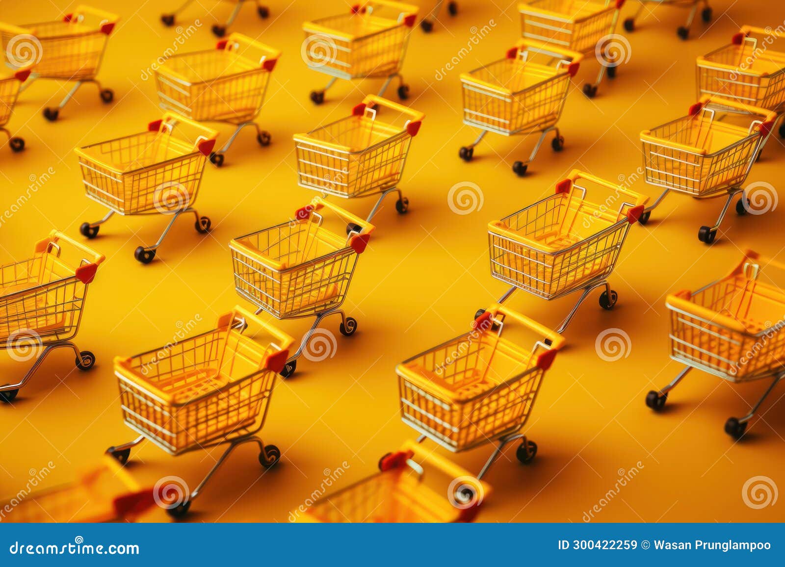Group of Shopping Carts. Ai Generated Stock Illustration - Illustration ...