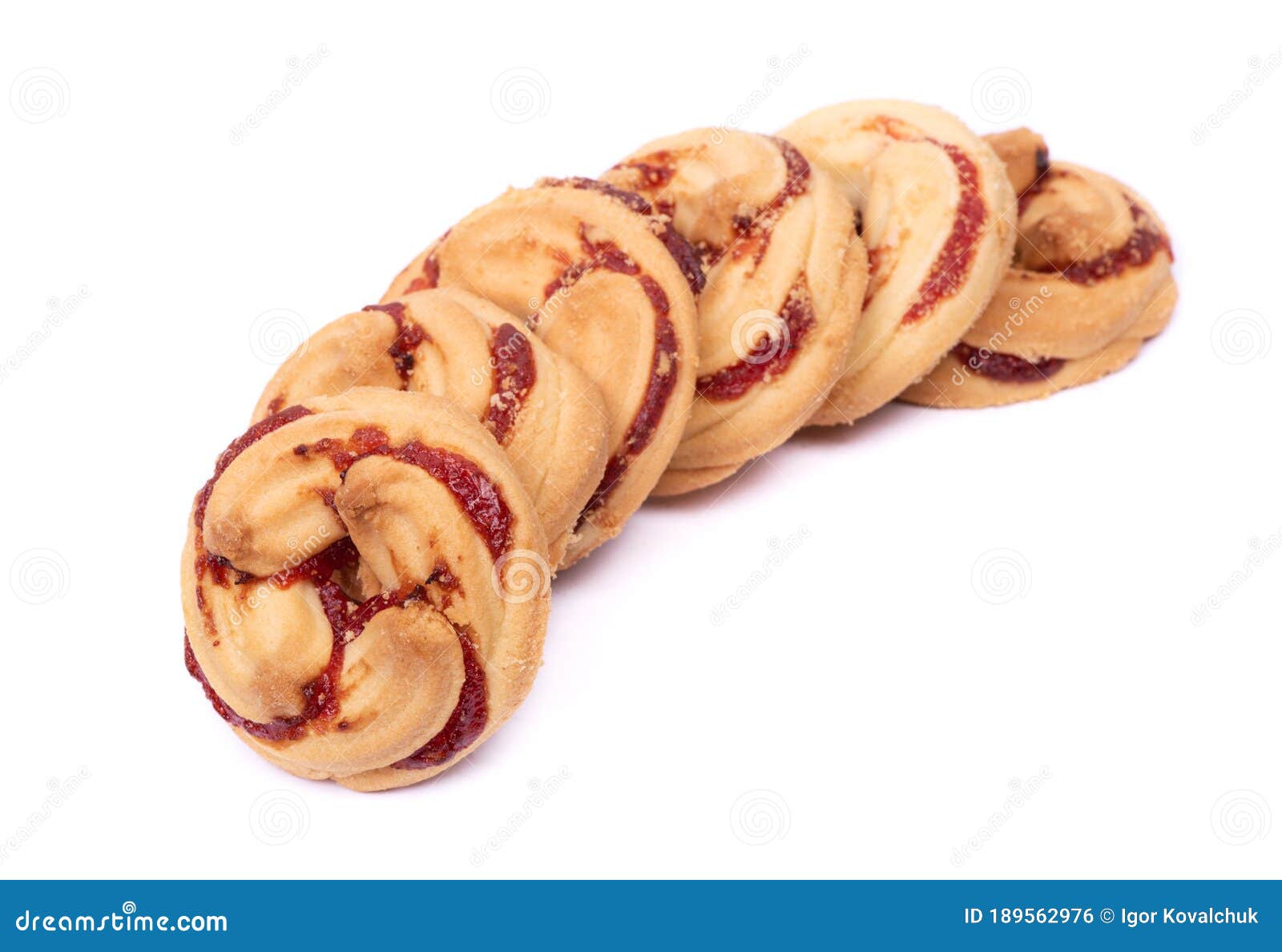 Group of Shortbread Cookies Decorated with Jam Stock Photo - Image of ...