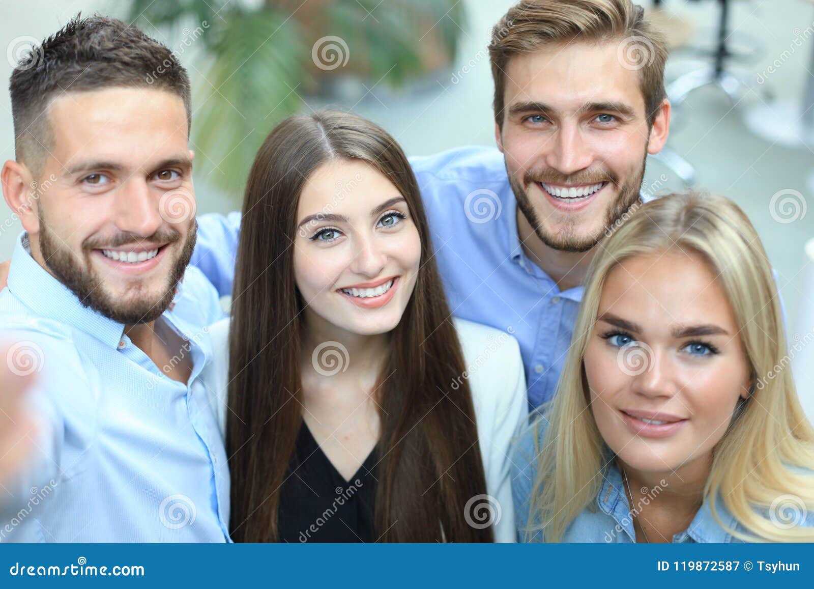 Group Shot of Colleagues Having Fun in Their Office. Stock Image ...