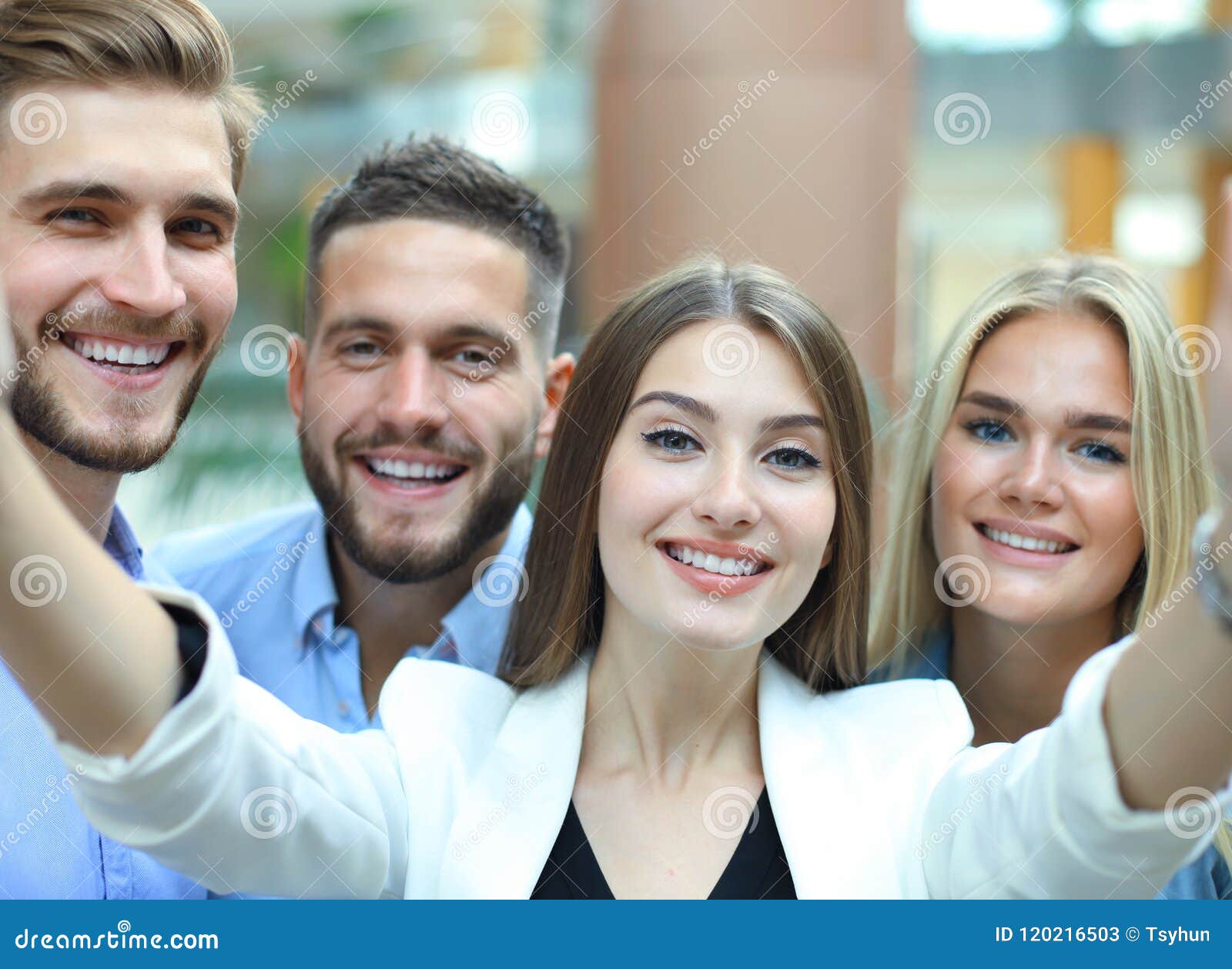 Group Shot of Colleagues Having Fun in Their Office. Stock Image ...