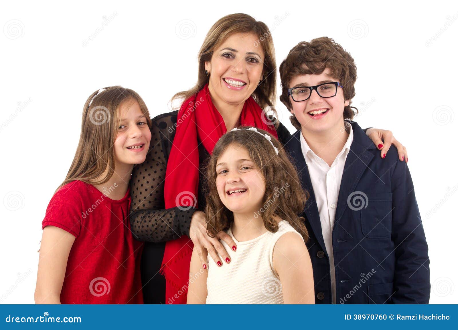 Group Shot of a Family Isolated Stock Photo - Image of lovely, embrace ...