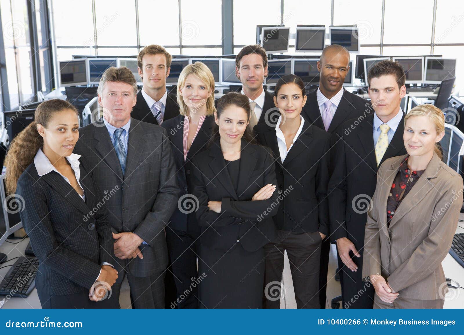 Group Shot of Stock Traders Stock Photo - Image of horizontal, smiling ...
