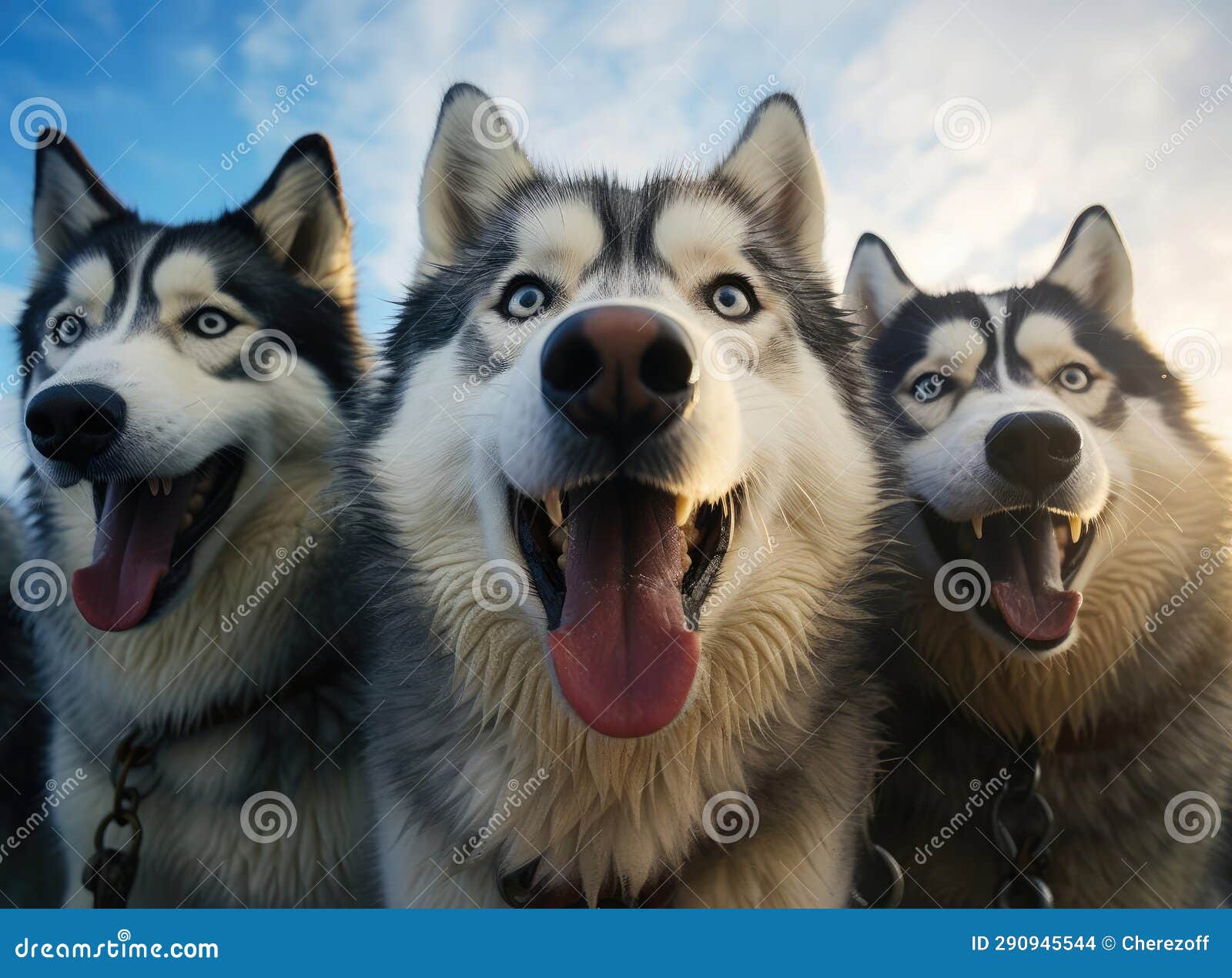 A Group of Siberian Huskies Stock Photo - Image of beautiful, travel ...