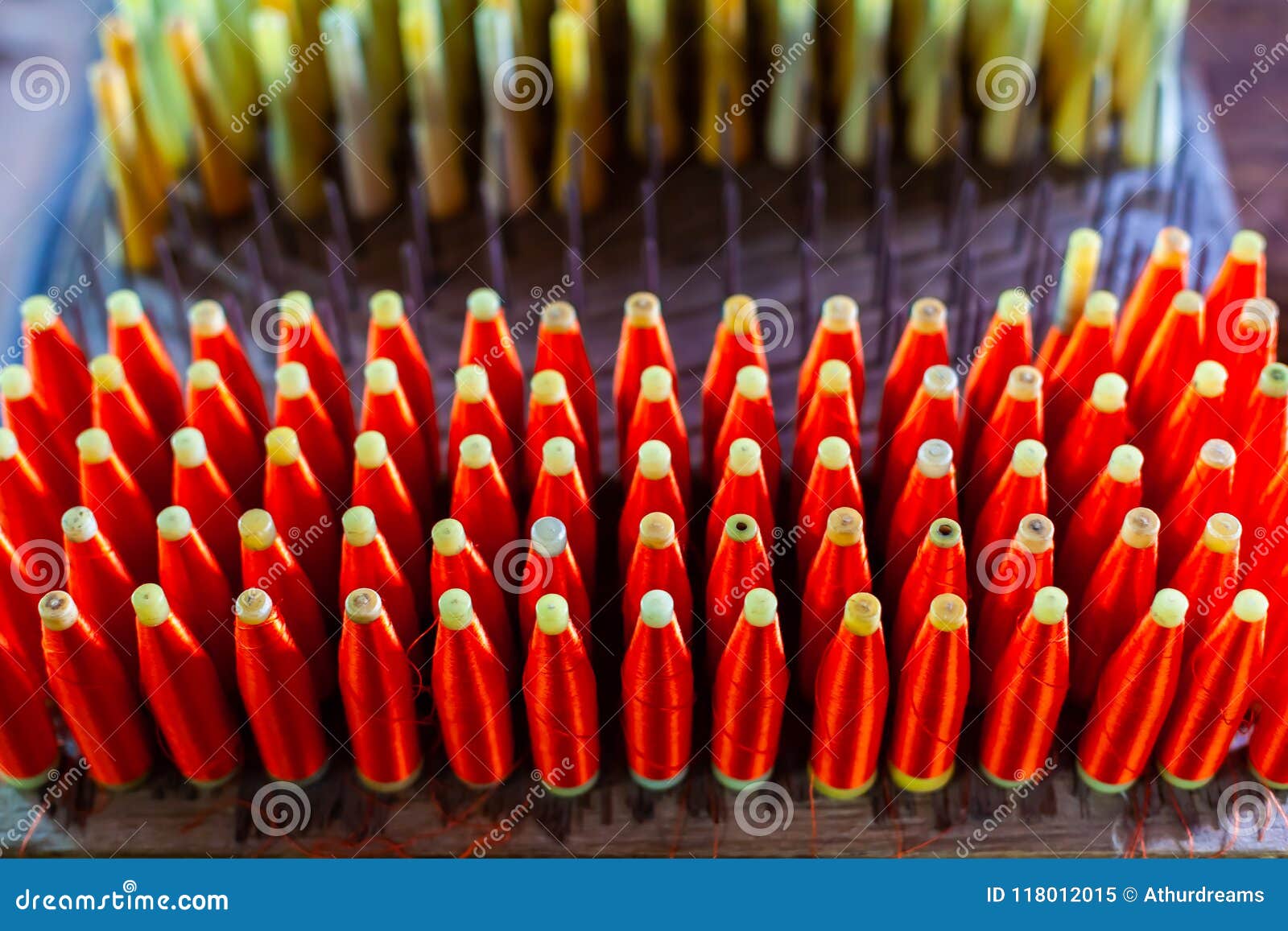 Group of Silk Spools with Red Silk Thread Yarn for Weaving Machine To ...