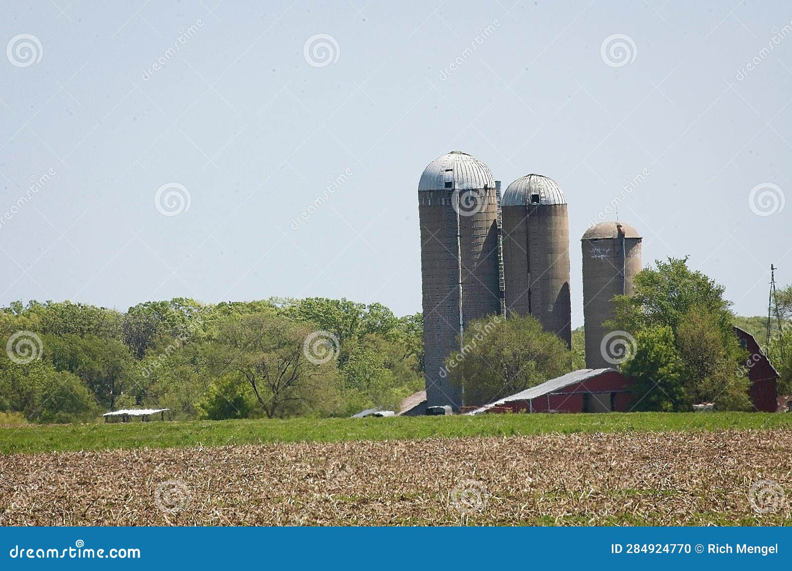 A Group of Silos Awaiting the Next Harvest Cycle Stock Photo - Image of ...