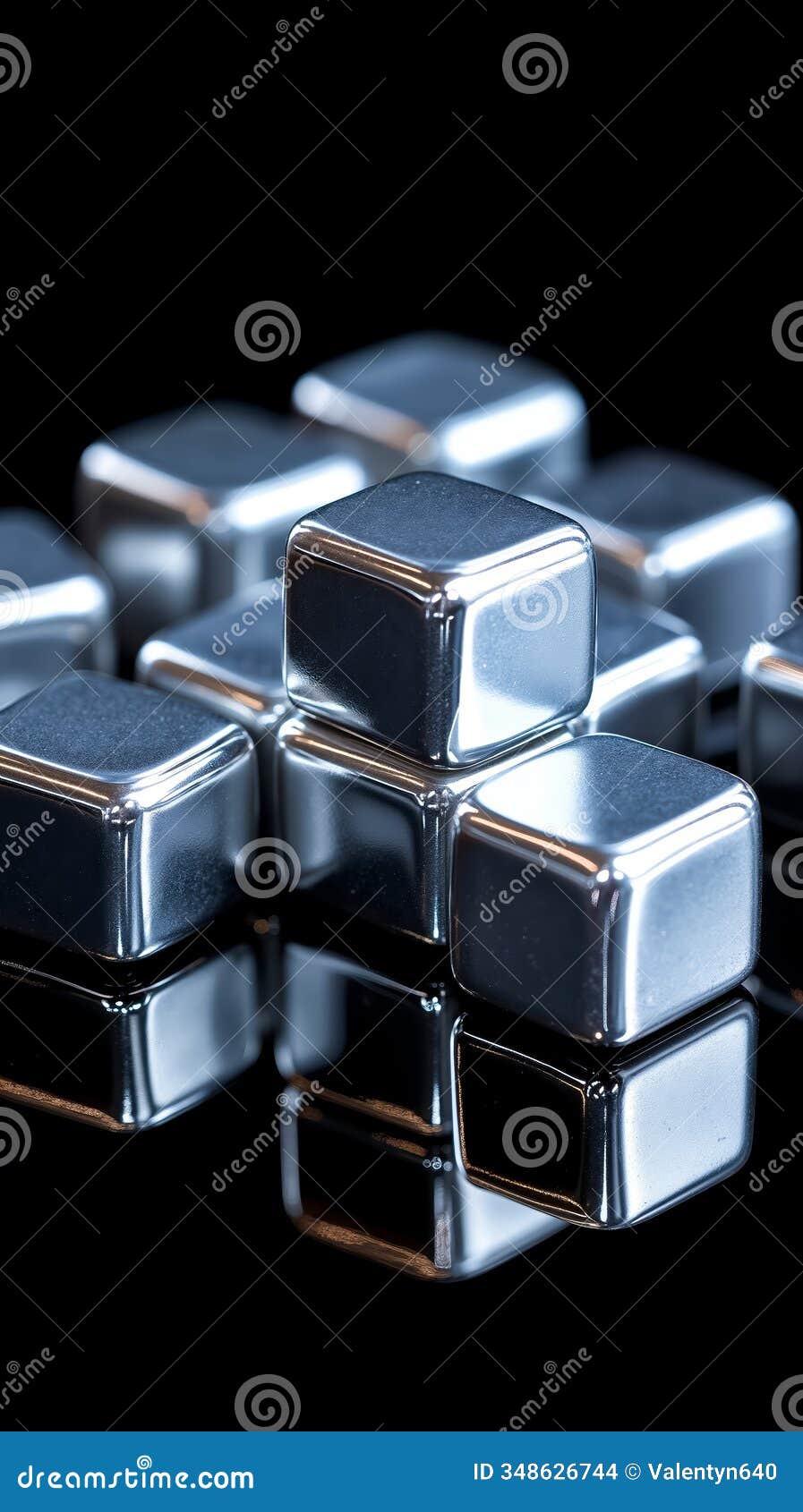 A Group of Silver Cubes Sitting on Top of a Table Stock Illustration ...