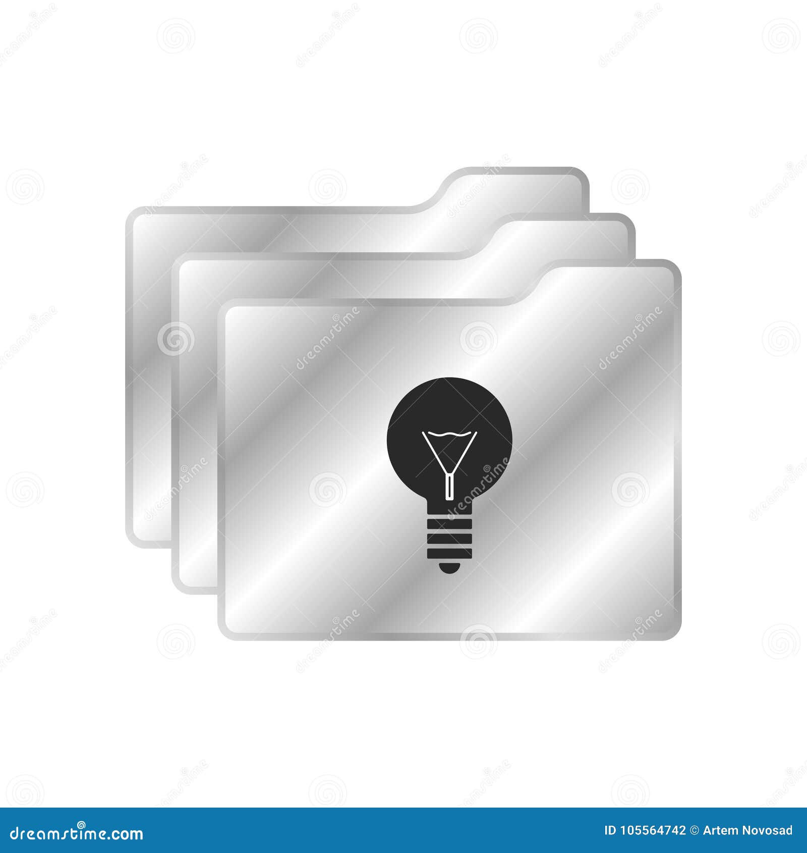 A Group of Silver Folders United by One Idea Stock Vector ...