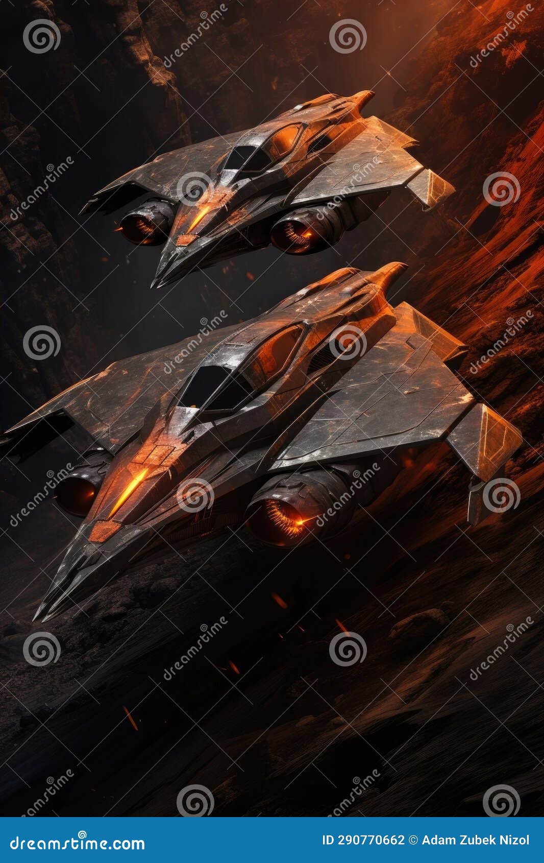 A Group of Silver Planes in the Sky Stock Illustration - Illustration ...