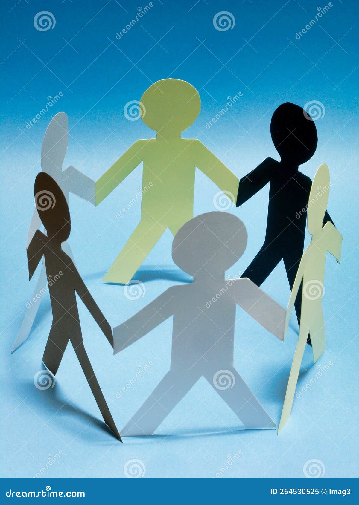 Group Simulating People from Different Breeds Holding Hands in a Circle ...