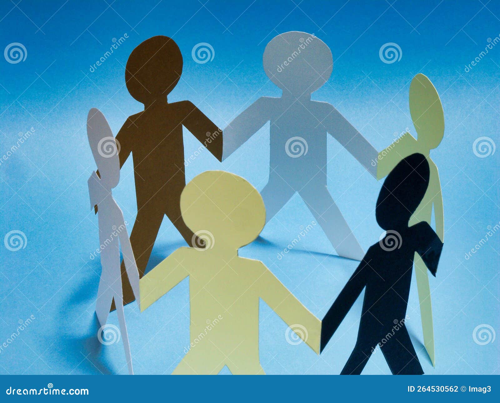 Group Simulating People from Different Breeds Holding Hands in a Circle ...