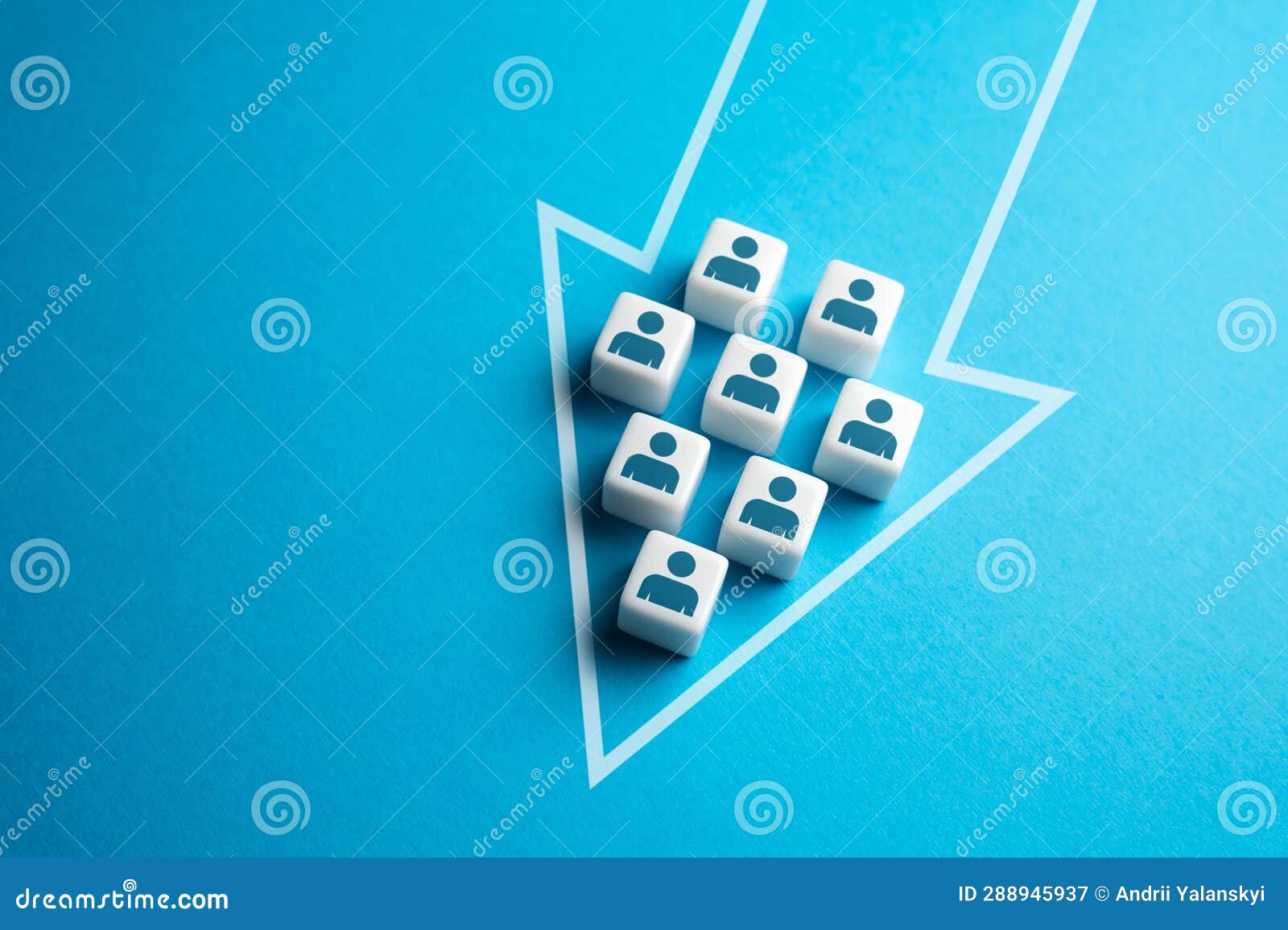 A Group in a Single Movement in the Form of an Arrow Team. Stock Image ...